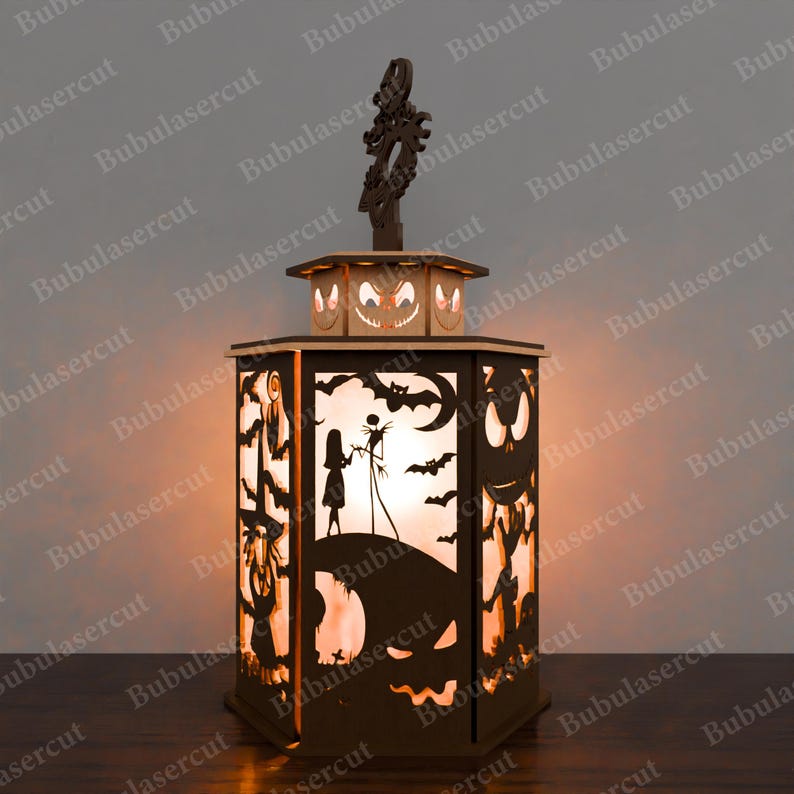 Nightmare Before Christmas Lantern Laser Cut, Nightmare Lantern Svg ...