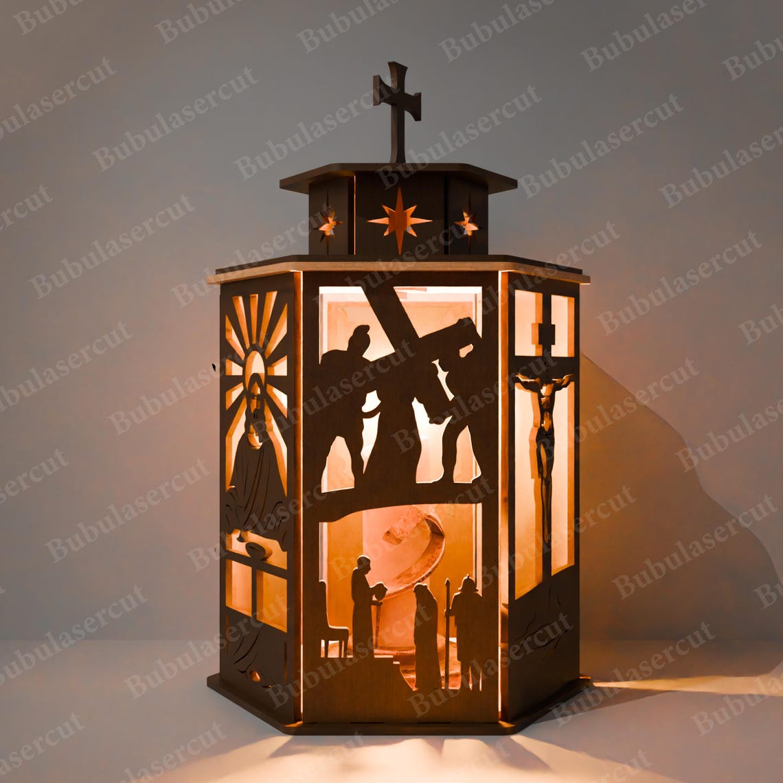 Christ is Risen Lantern Laser Cut File | He is Risen Christian Lantern ...