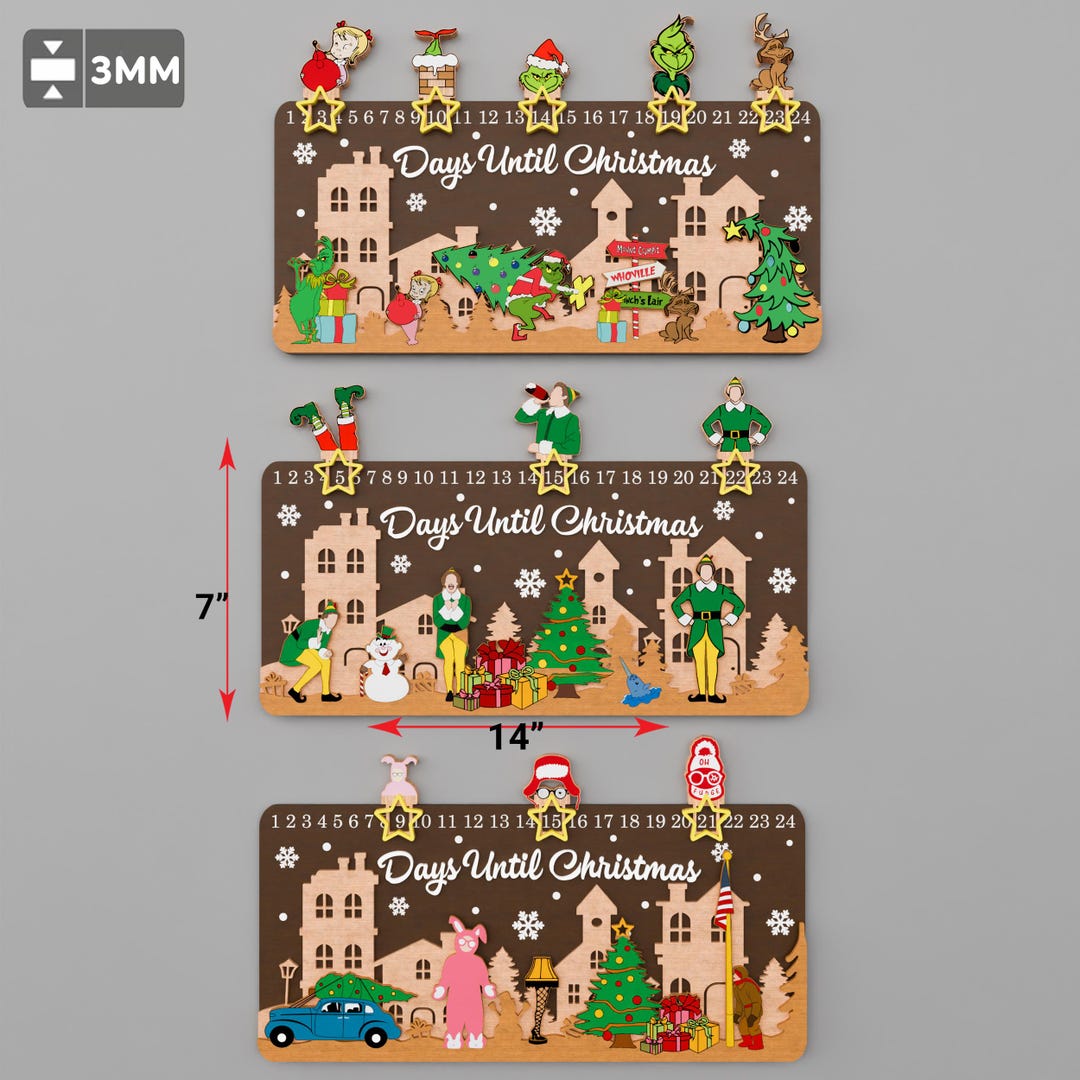Christmas Countdown Sign Laser Cut File, Christmas Countdown Svg ...