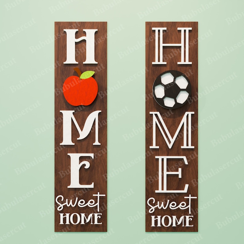 Interchangeable Home Sign SVG Bundle, Welcome Home Sweet Home Door Sign ...