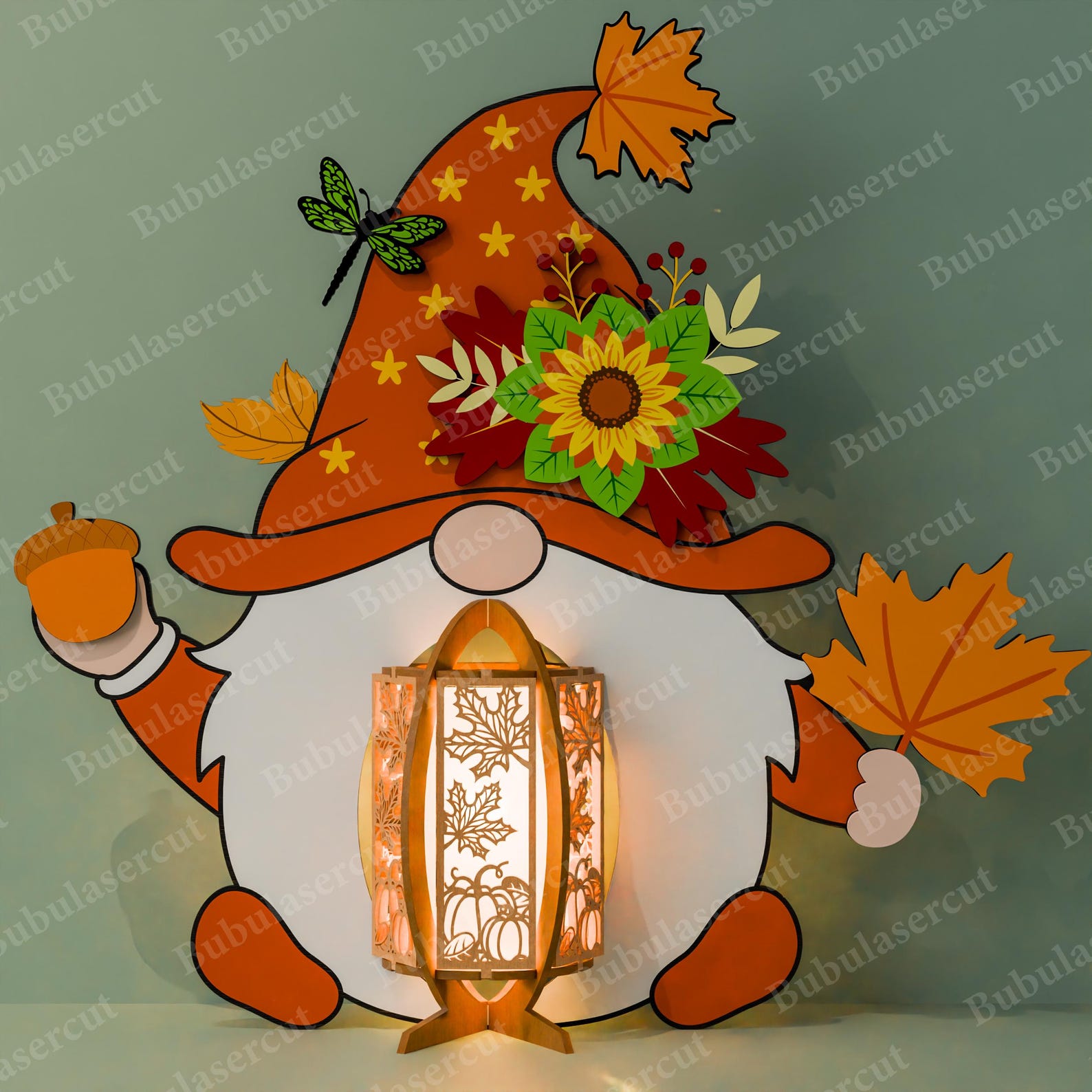 Four Seasons Gnome Lantern SVG Set, Seasonal Layered Light Box for ...