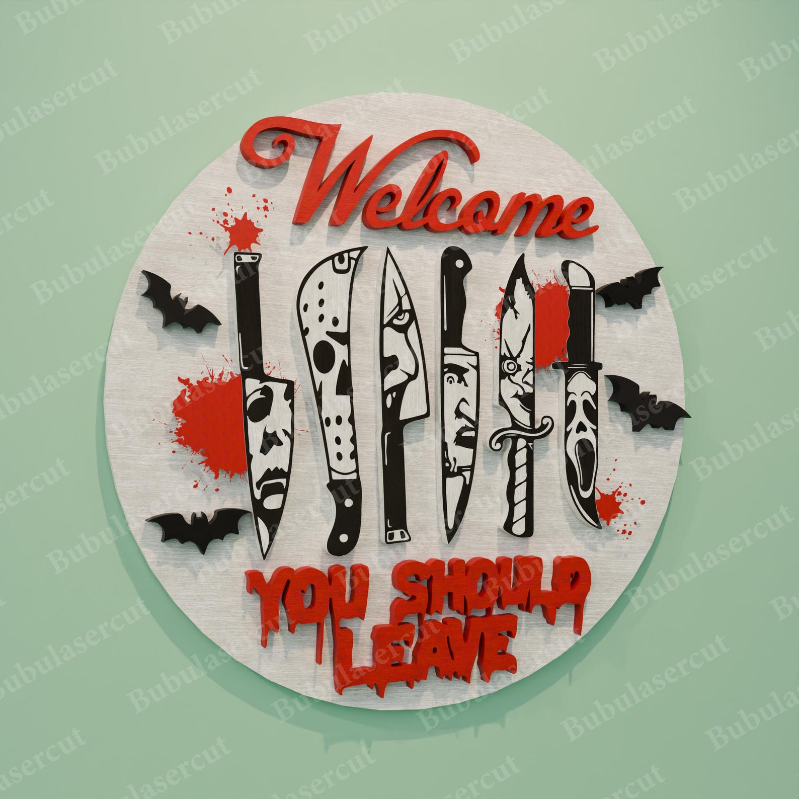 Halloween Horror Welcome Sign SVG Set, Scary Door Sign Bundle With ...