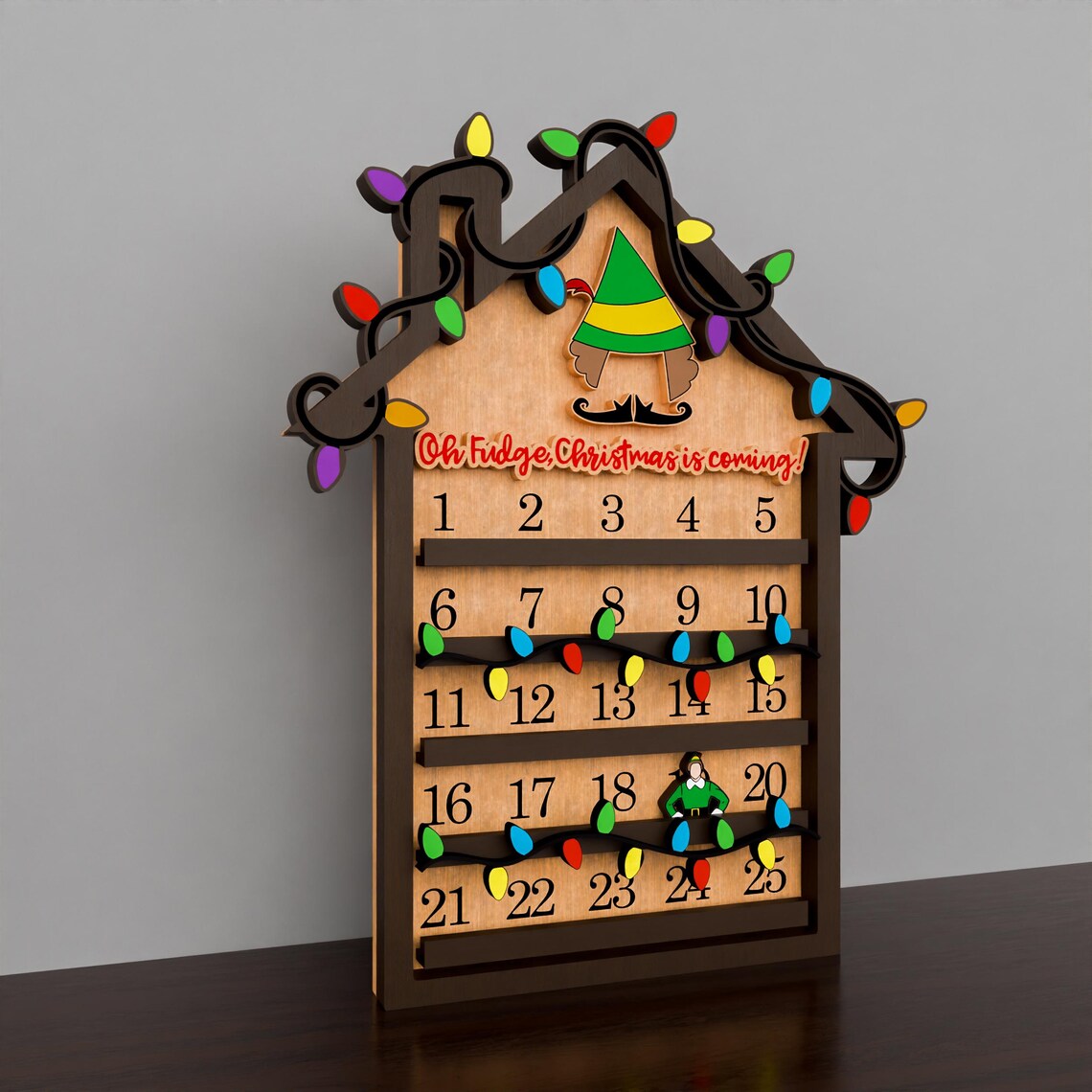 Characters Christmas Countdown Laser Cut File, Countdown Calendar Svg ...