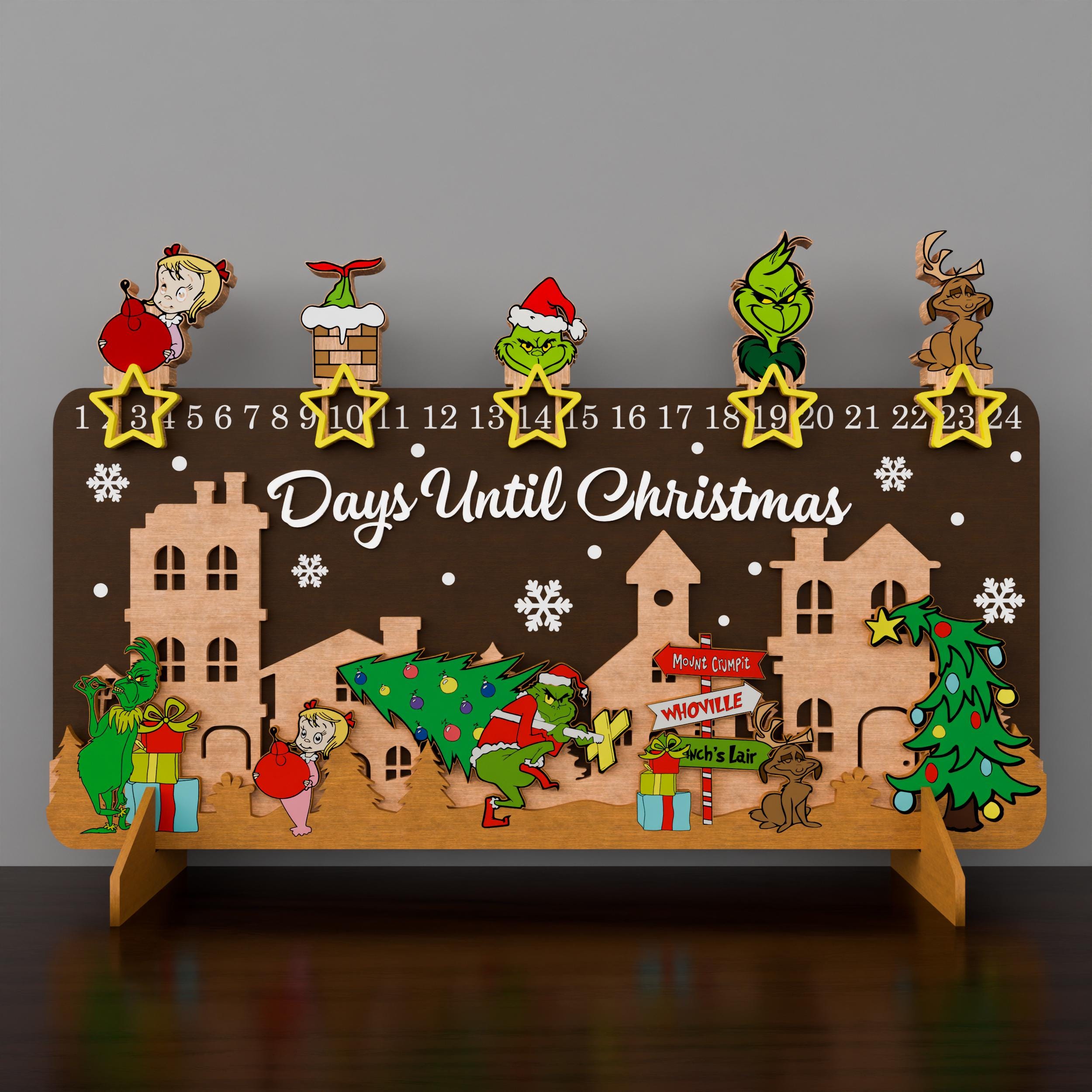 Christmas Countdown Sign Laser Cut File, Christmas Countdown Svg ...