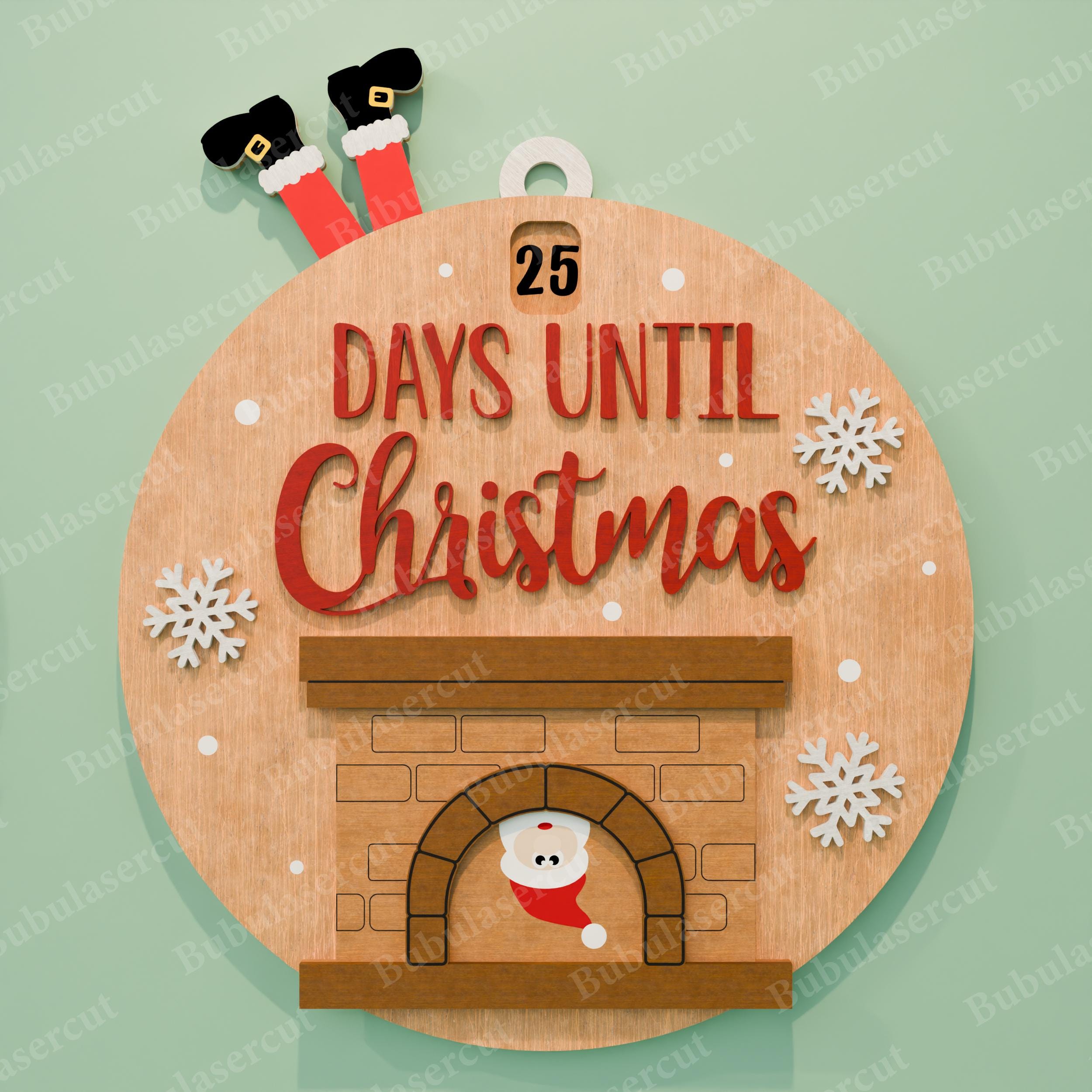 Christmas Countdown Round Sign Bundle Set of 9, Cute Holiday Door Sign ...