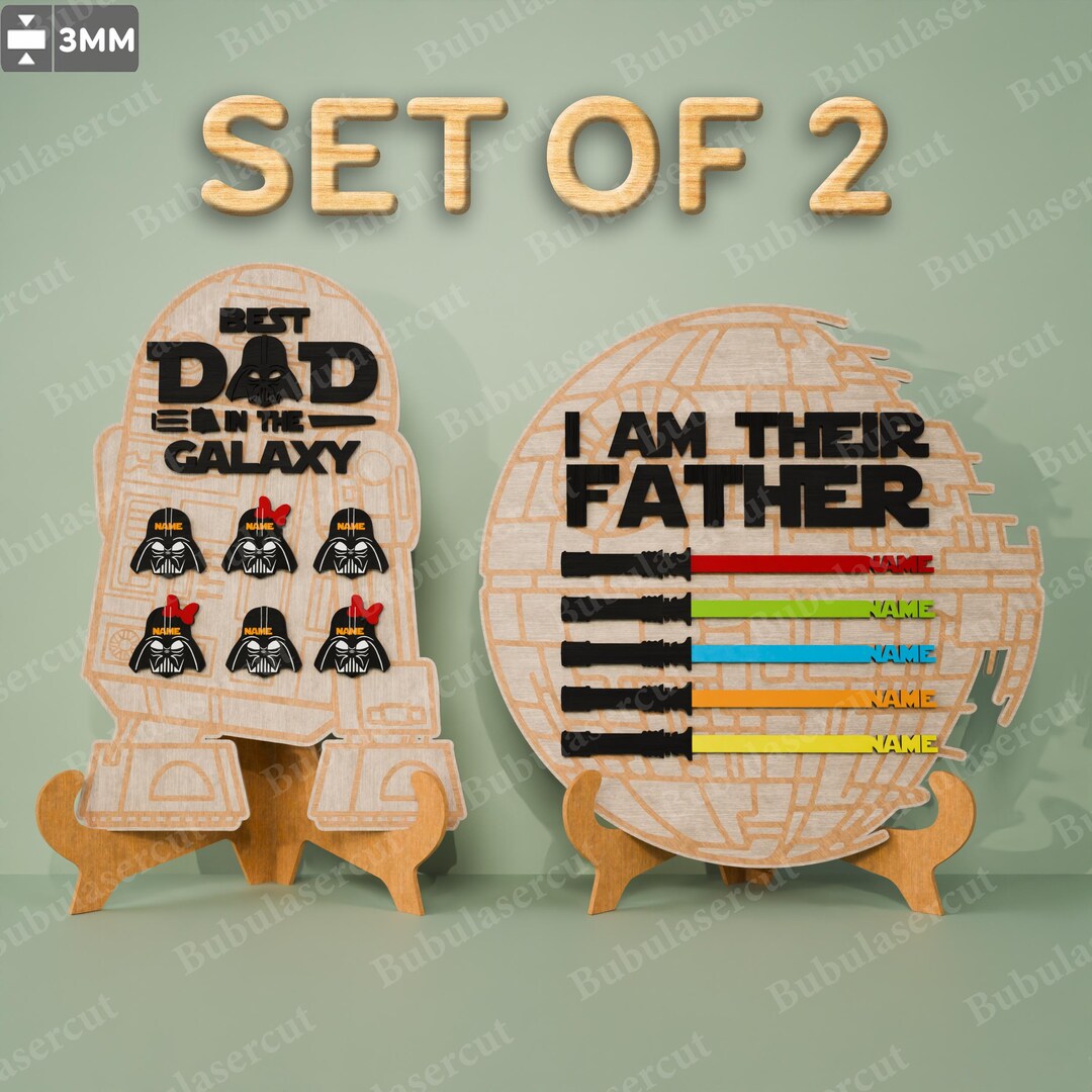I Am Their Father Laser Cut File | Personalized Star Wars Dad and Kids ...
