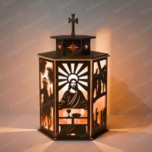Christ is Risen Lantern Laser Cut File | He is Risen Christian Lantern ...