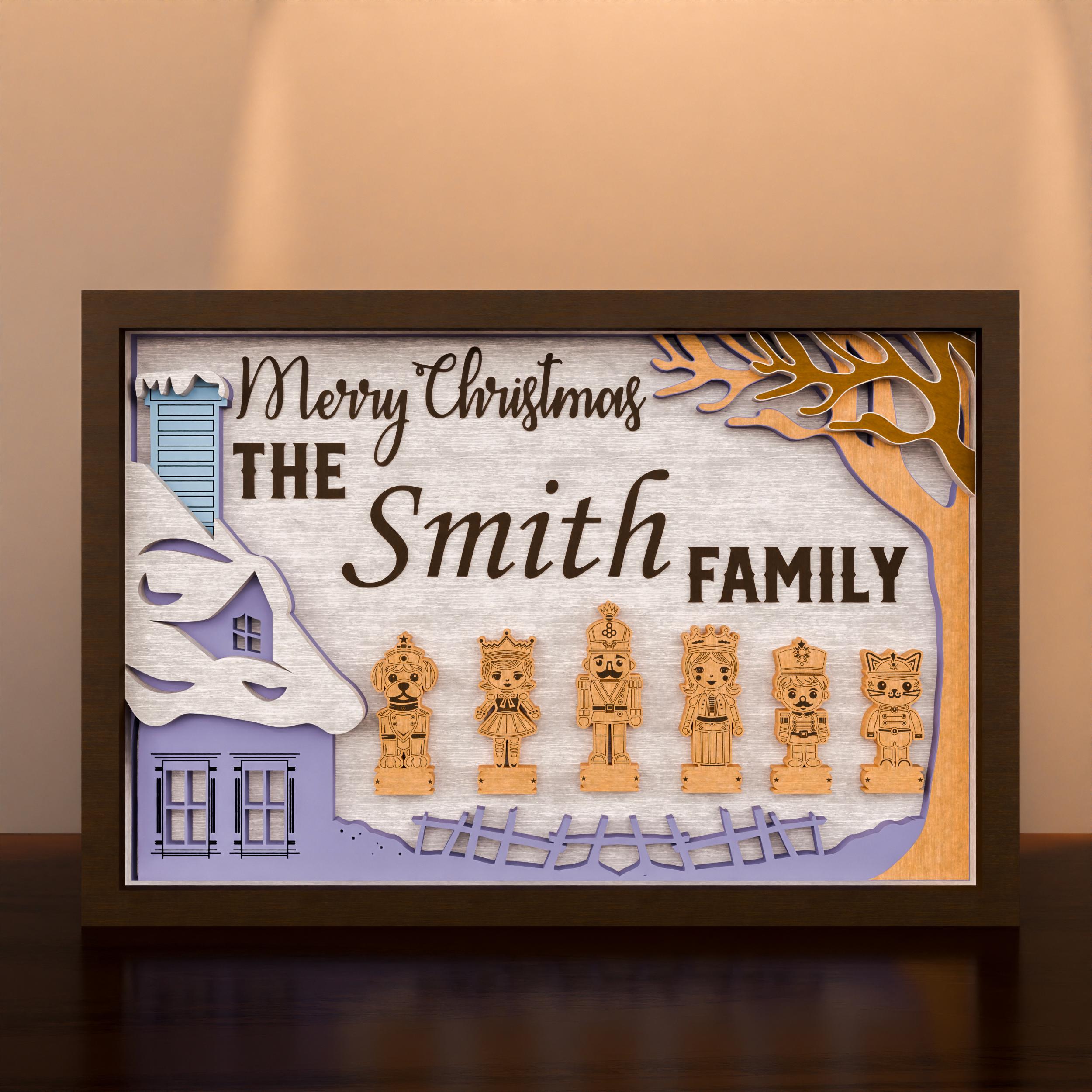 Merry Christmas Sign Laser Cut File, Family Christmas Sign, Christmas ...