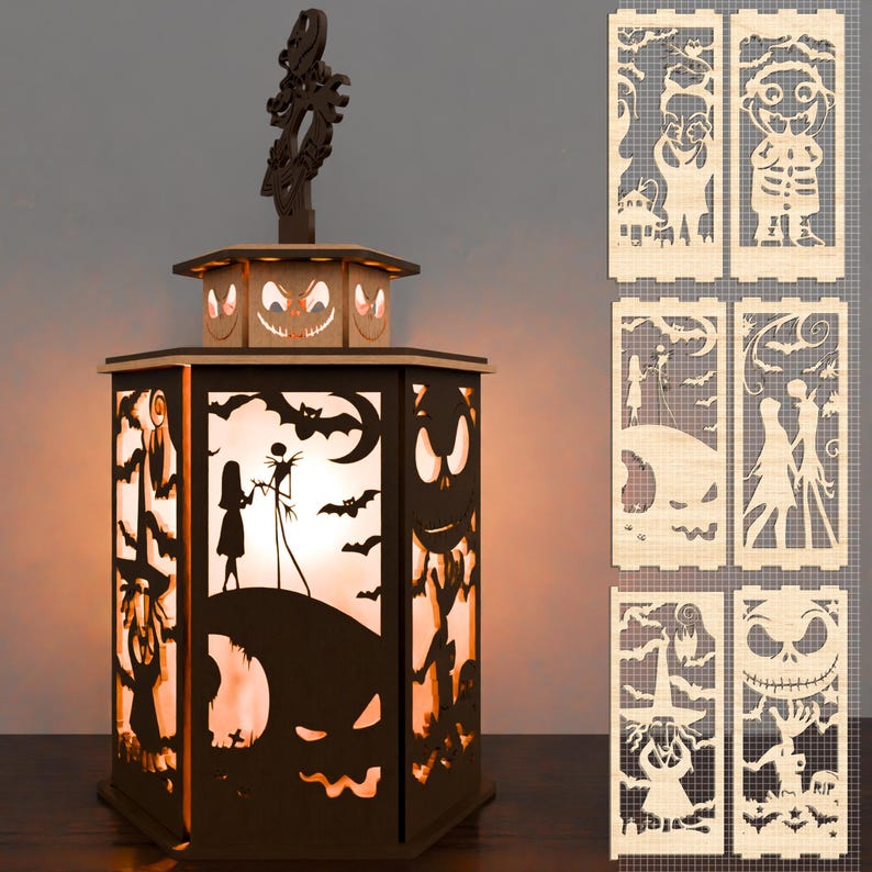 Nightmare Before Christmas Lantern Laser Cut, Nightmare Lantern Svg ...