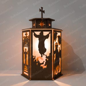 Christ is Risen Lantern Laser Cut File | He is Risen Christian Lantern ...