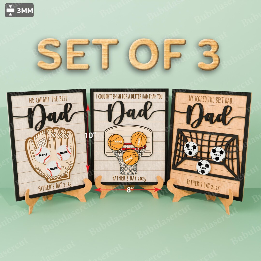 Custom We Caught the Best Dad Laser Cut File | Personalized Baseball ...