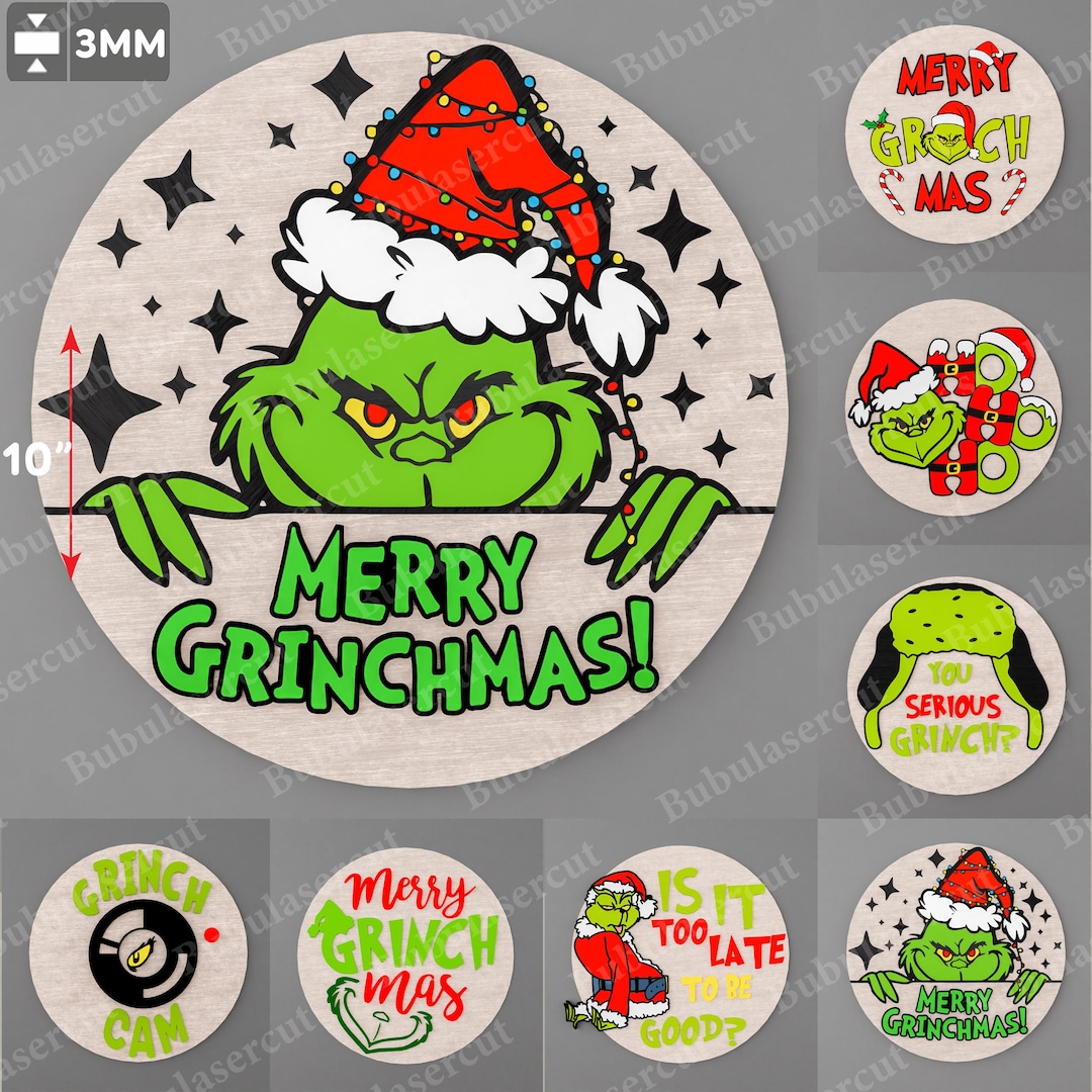 Christmas Cartoon Character Door Sign Lasercut,cartoon Christmas Door ...