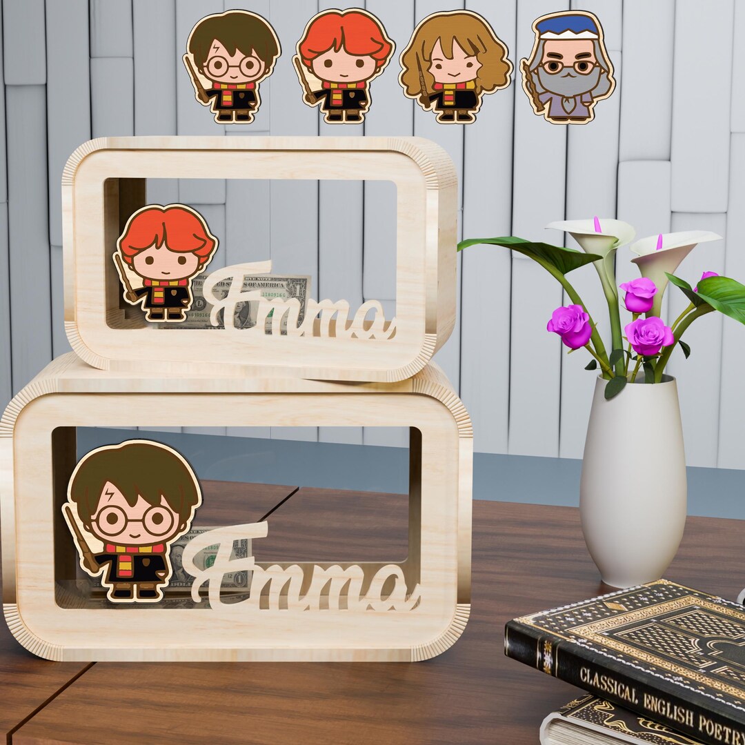 Movie Magic Money Box Laser Cut Svg, Wizand Money Box Svg, Chibi Wizand ...