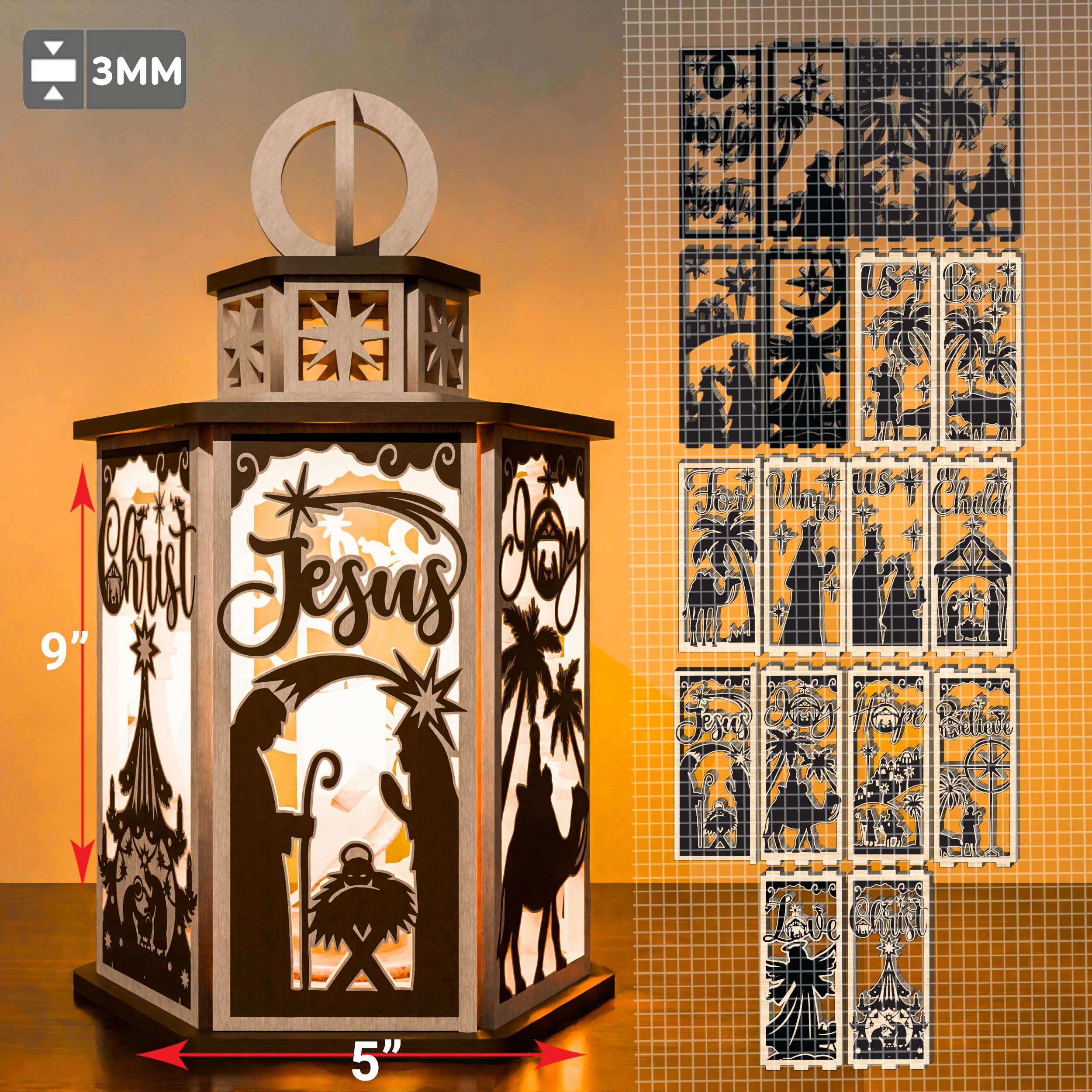 Bundle Nativity Lantern Laser Cut ,nativity Lantern Svg,nativity Scene ...