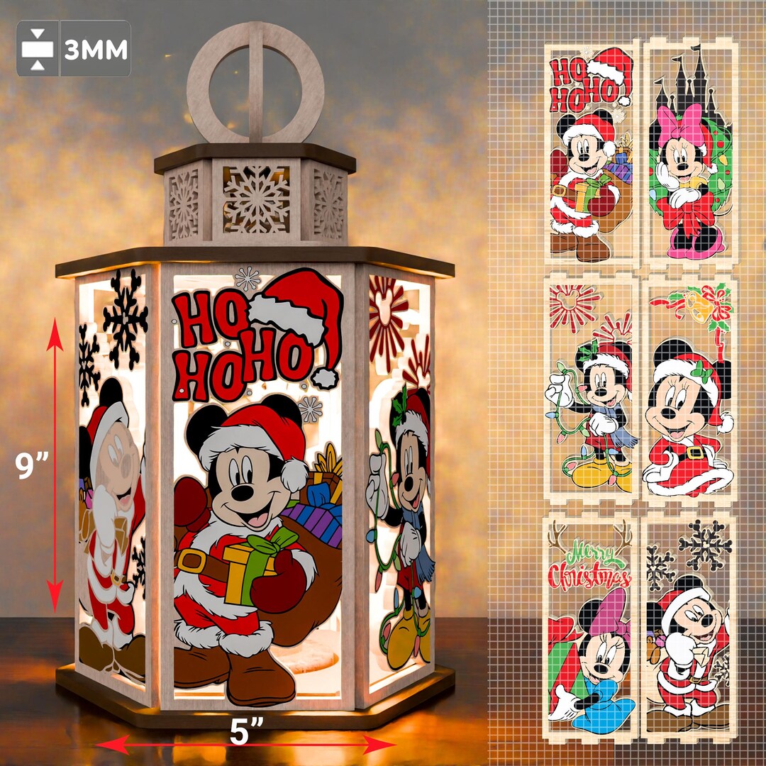 Mouse Christmas Lantern Laser Cut,mouse Lantern Svg,mouse Lampcandle ...