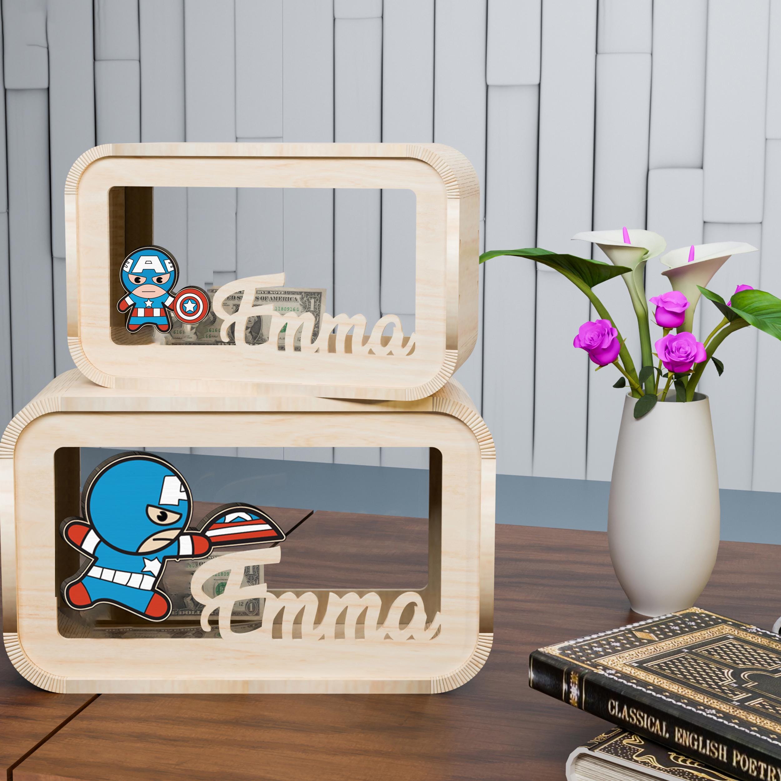 Cartoon Money Box Svg, Money Box Laser Cut Svg, Captain Money Box Svg ...