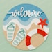 Beach Summer Round Sign SVG Bundle, 10 Coastal Door Hanger Designs ...