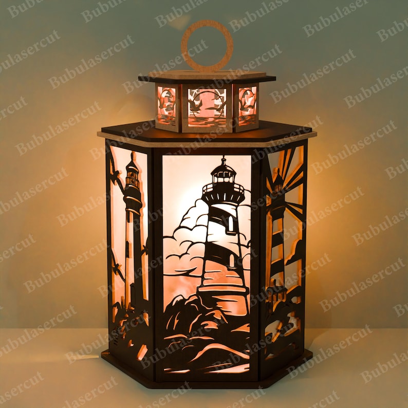 Lighthouse Lantern SVG Bundle, Summer Vibes 3D Lantern Laser Cut Files ...