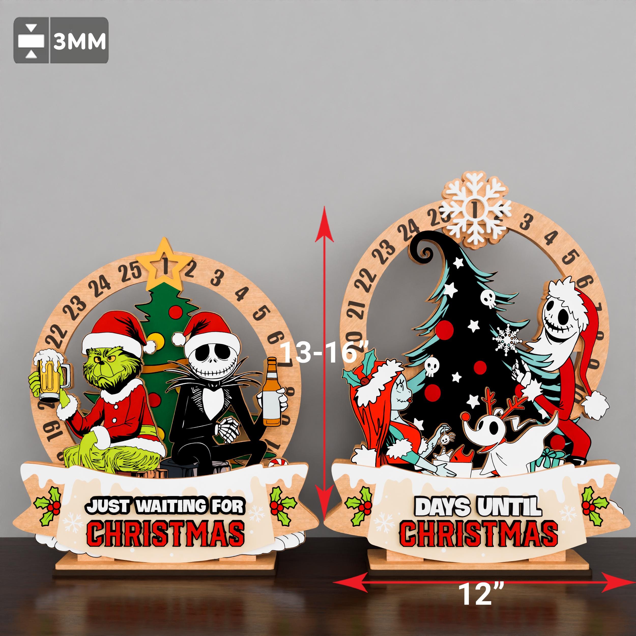Christmas Countdown Sign Laser Cut File, Christmas Countdown Svg ...