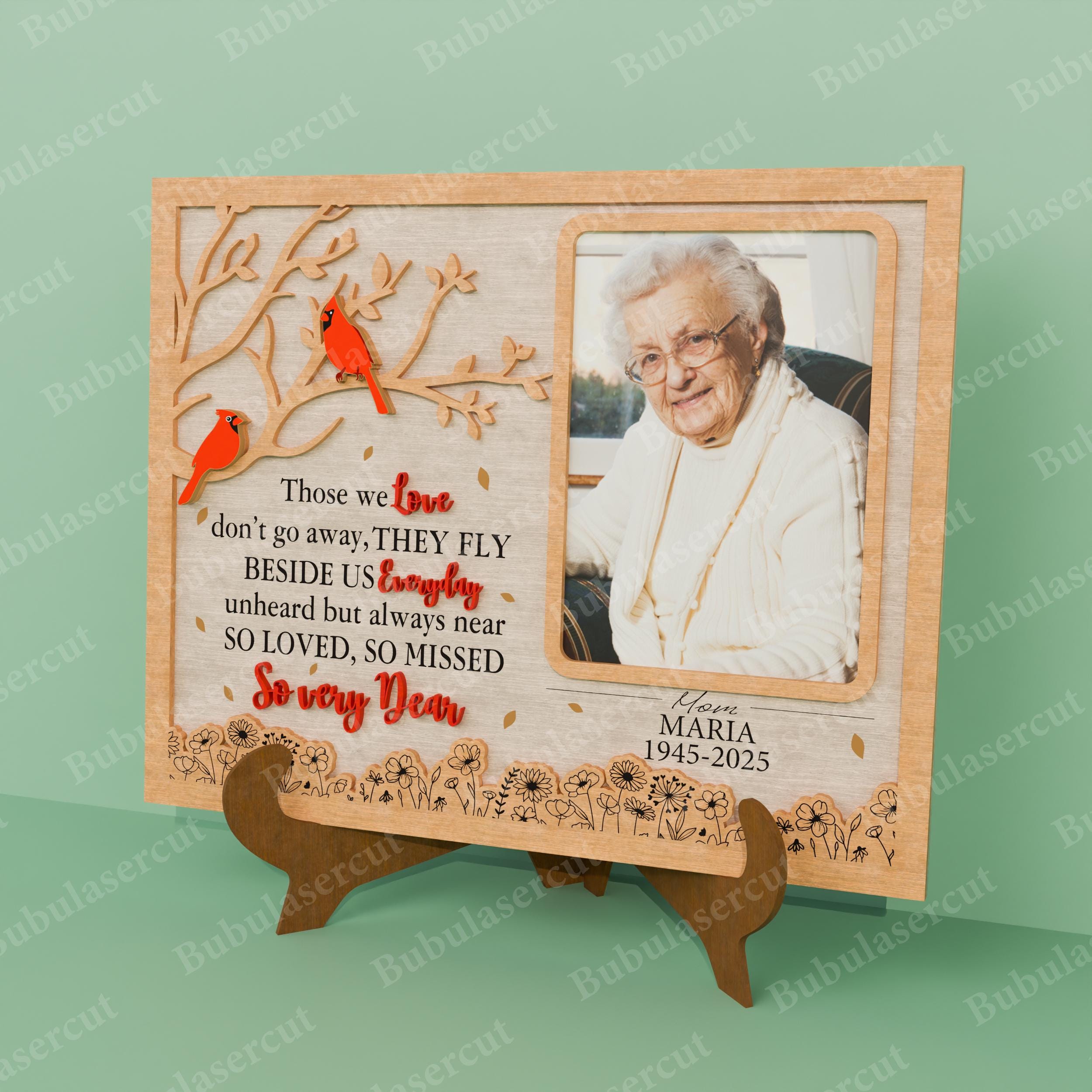 Memorial Photo Frame SVG, Cardinal Red Bird Sympathy Sign, in Memory ...