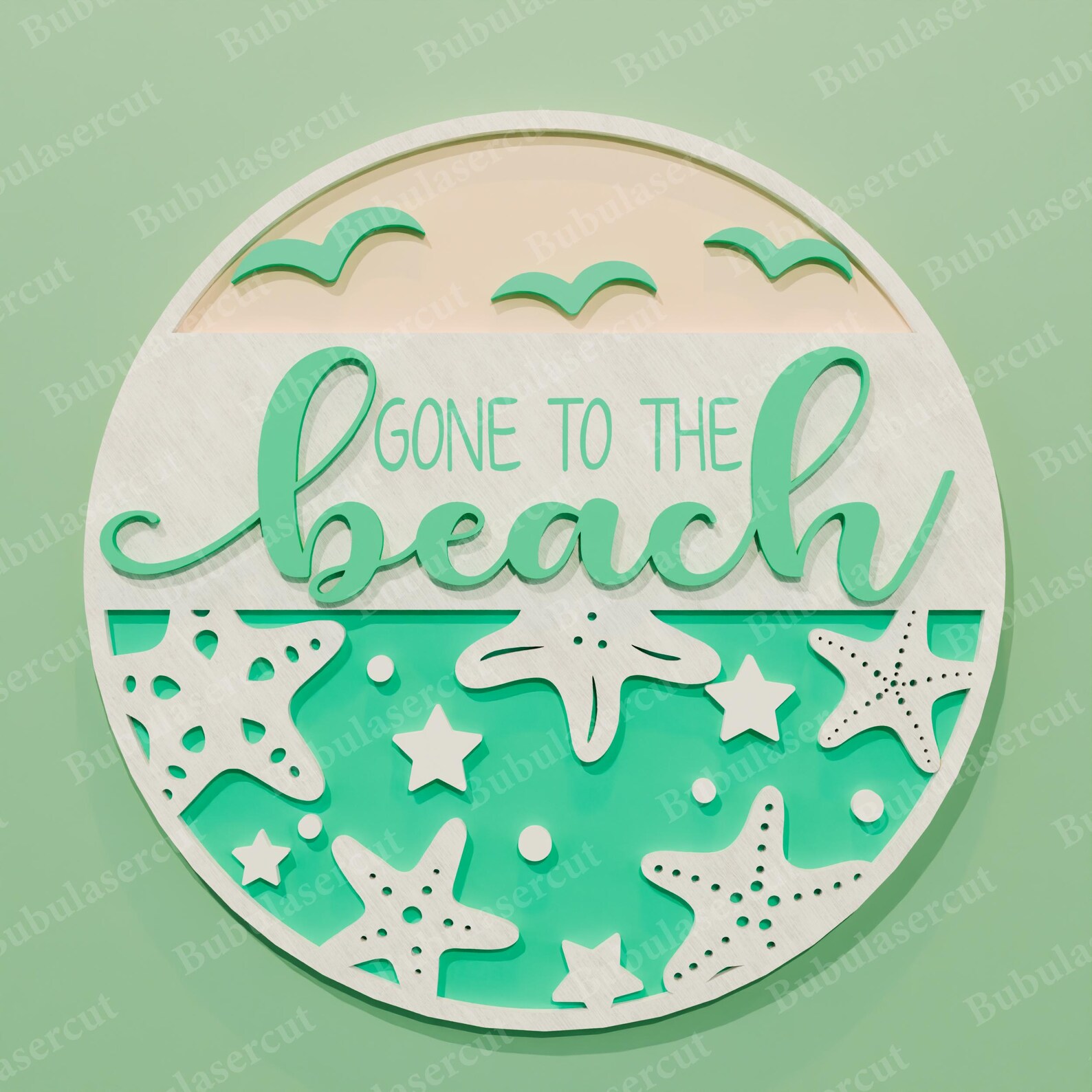 Beach Summer Round Sign SVG Bundle, 10 Coastal Door Hanger Designs ...