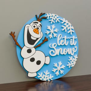 Snowman Christmas Sign Laser Cut File, Let It Snow Door Sign Svg, Let ...