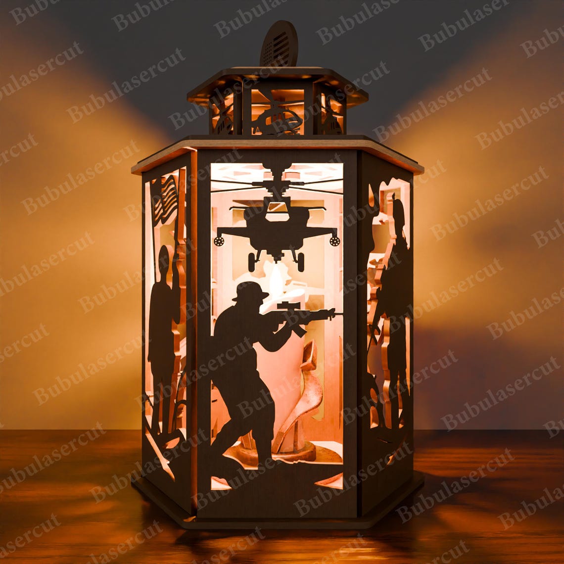 Soldier Lantern Laser Cut File | Soldier Candle Holder Soldier Lamp ...