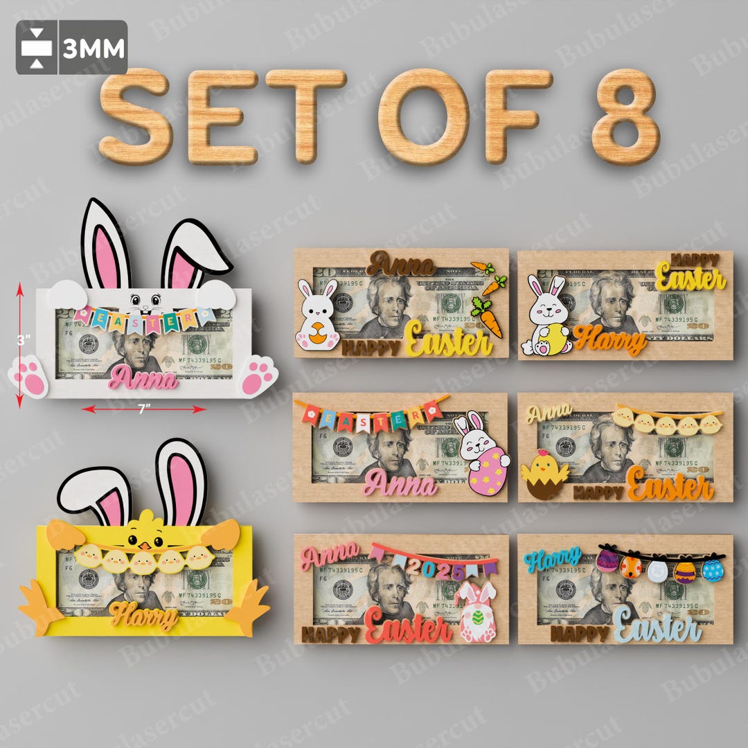 Custom Easter Money Holder Laser Cut Files | Easter Bunny Money Easter ...