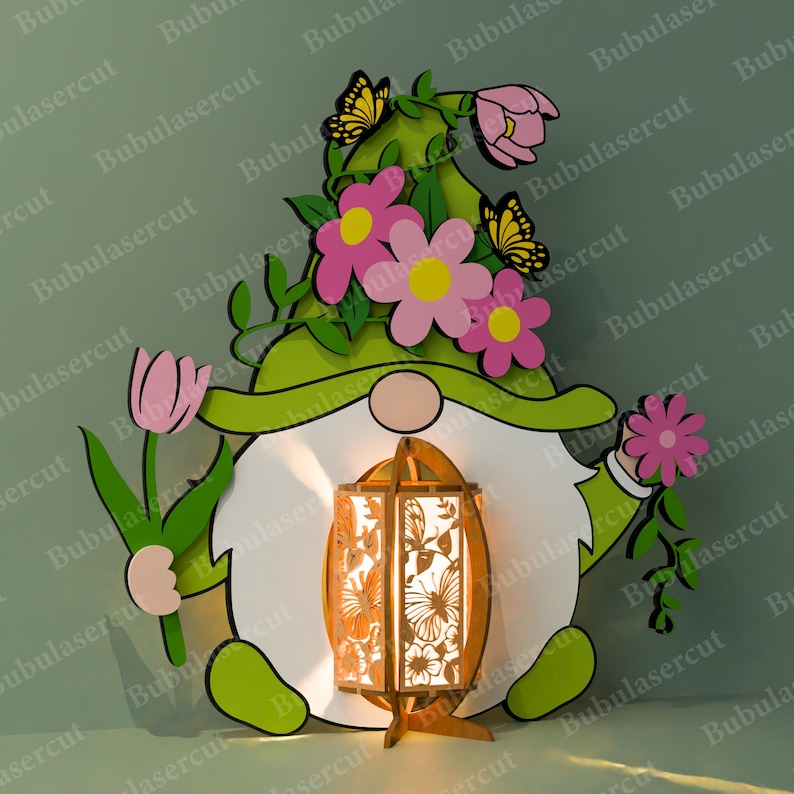 Four Seasons Gnome Lantern SVG Set, Seasonal Layered Light Box for ...