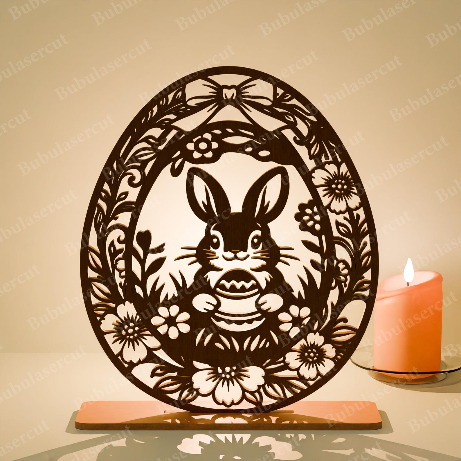 Easter Egg Bunny SVG Bundle, Laser Cut Spring Tabletop Decor File ...