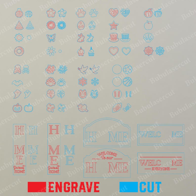 Interchangeable Home Sign SVG Bundle, Welcome Home Sweet Home Door Sign ...