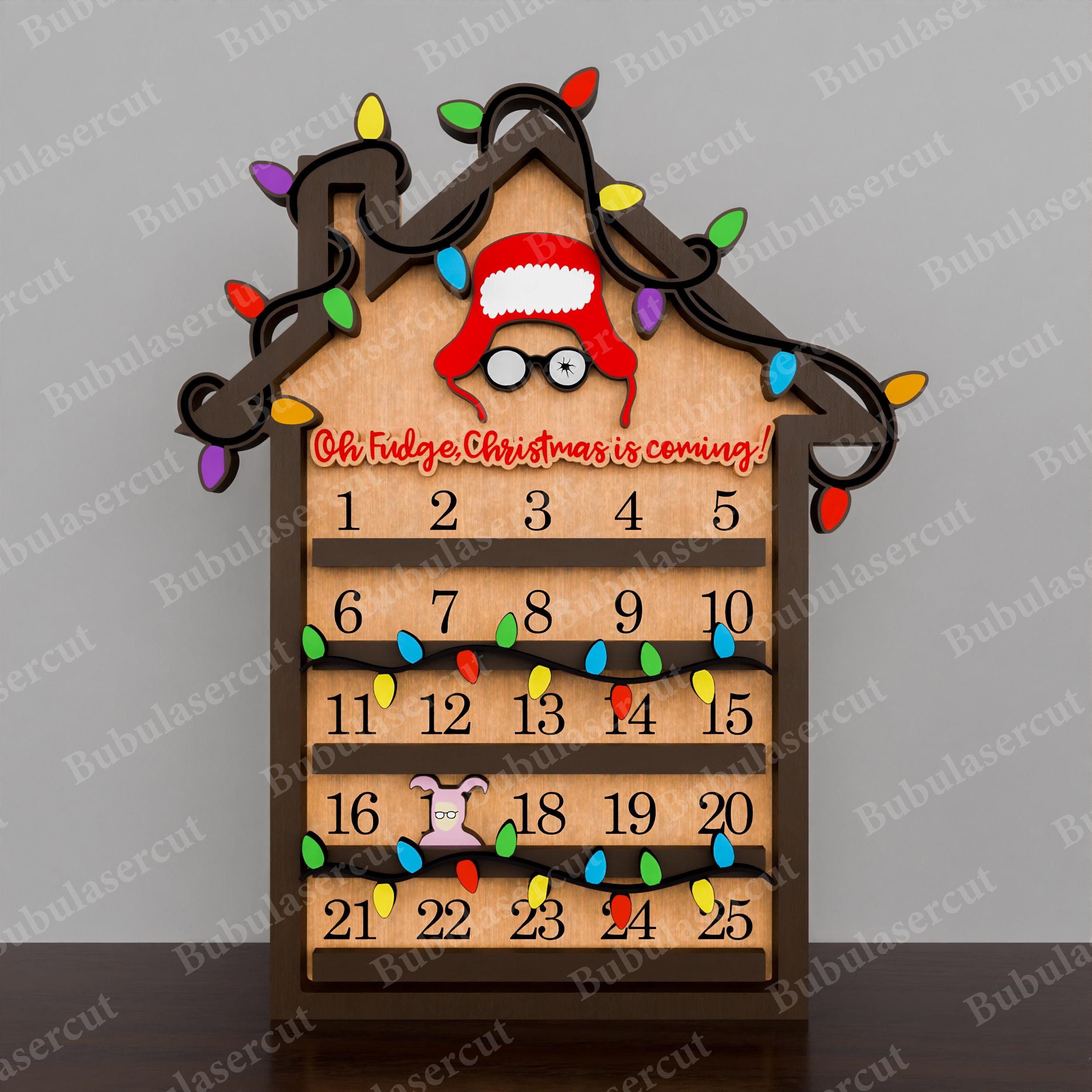 Characters Christmas Countdown Laser Cut File, Countdown Calendar Svg ...