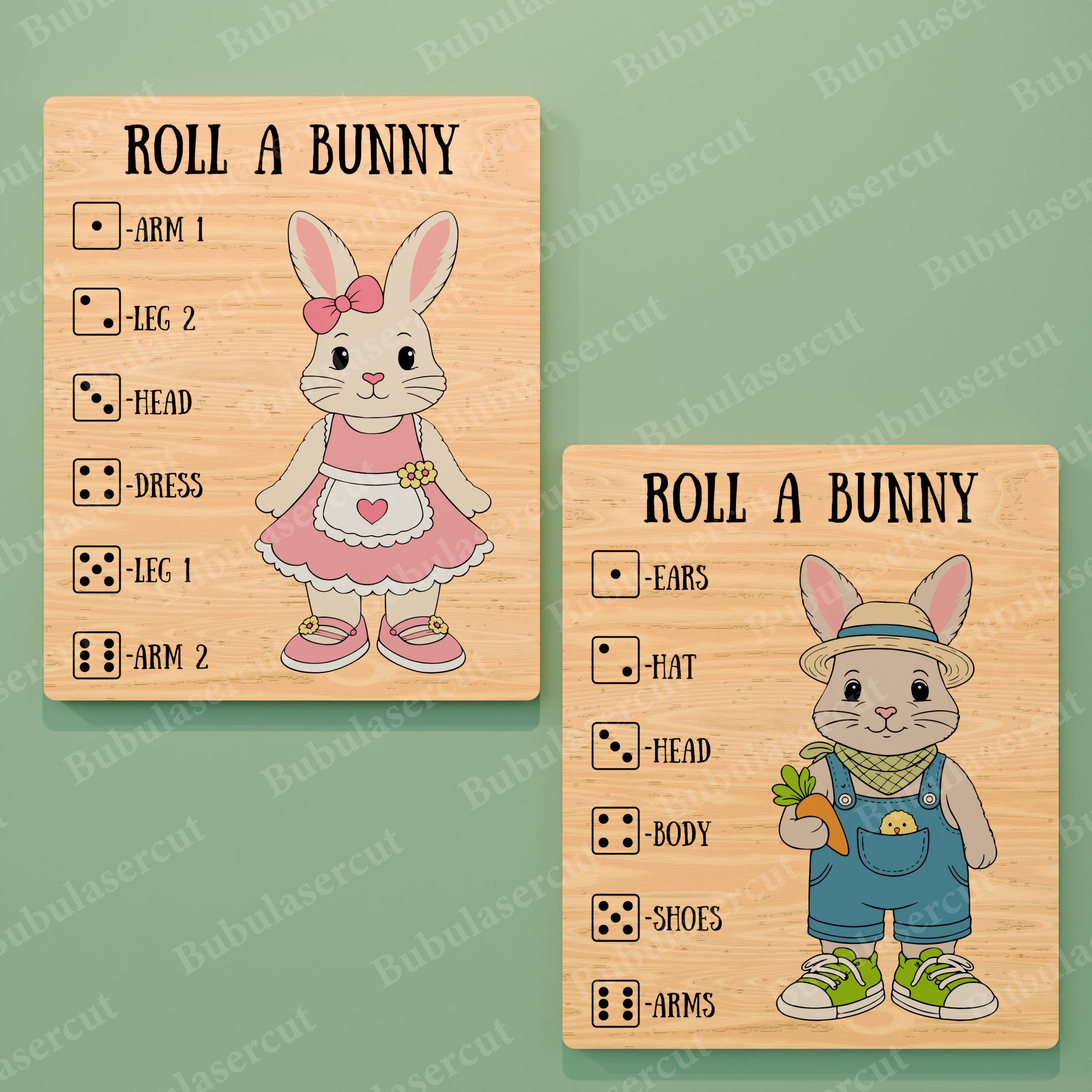 Easter SVG Bundle Roll A Bunny Game, Easter Puzzle SVG File, Kids ...