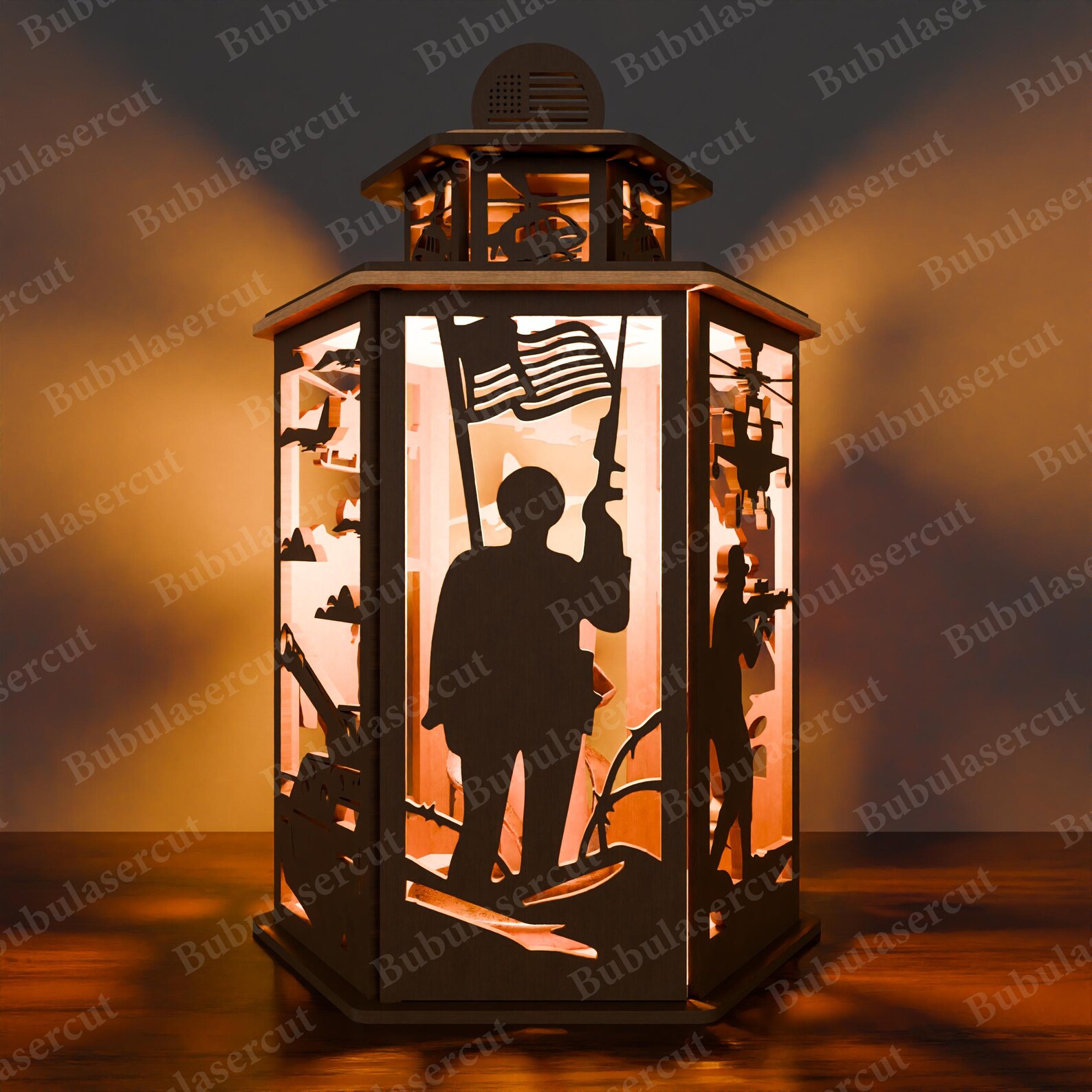 Soldier Lantern Laser Cut File | Soldier Candle Holder Soldier Lamp ...
