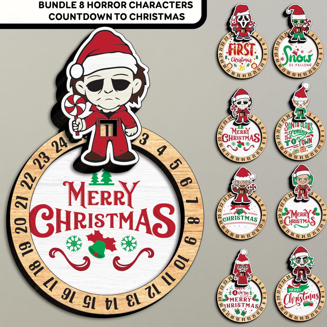 Bundle Horror Characters Christmas Countdown Laser Cut, Horror ...
