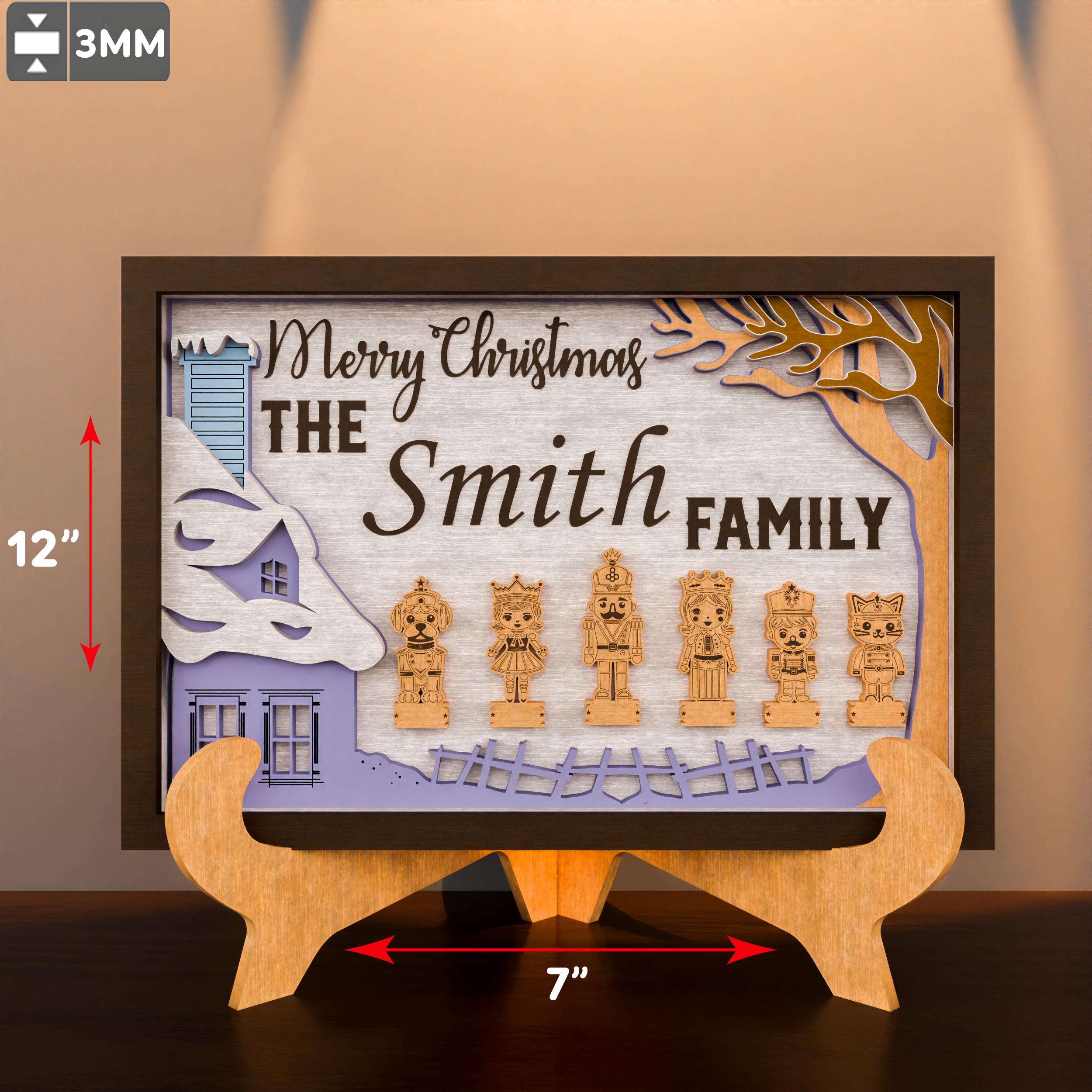 Merry Christmas Sign Laser Cut File, Family Christmas Sign, Christmas ...