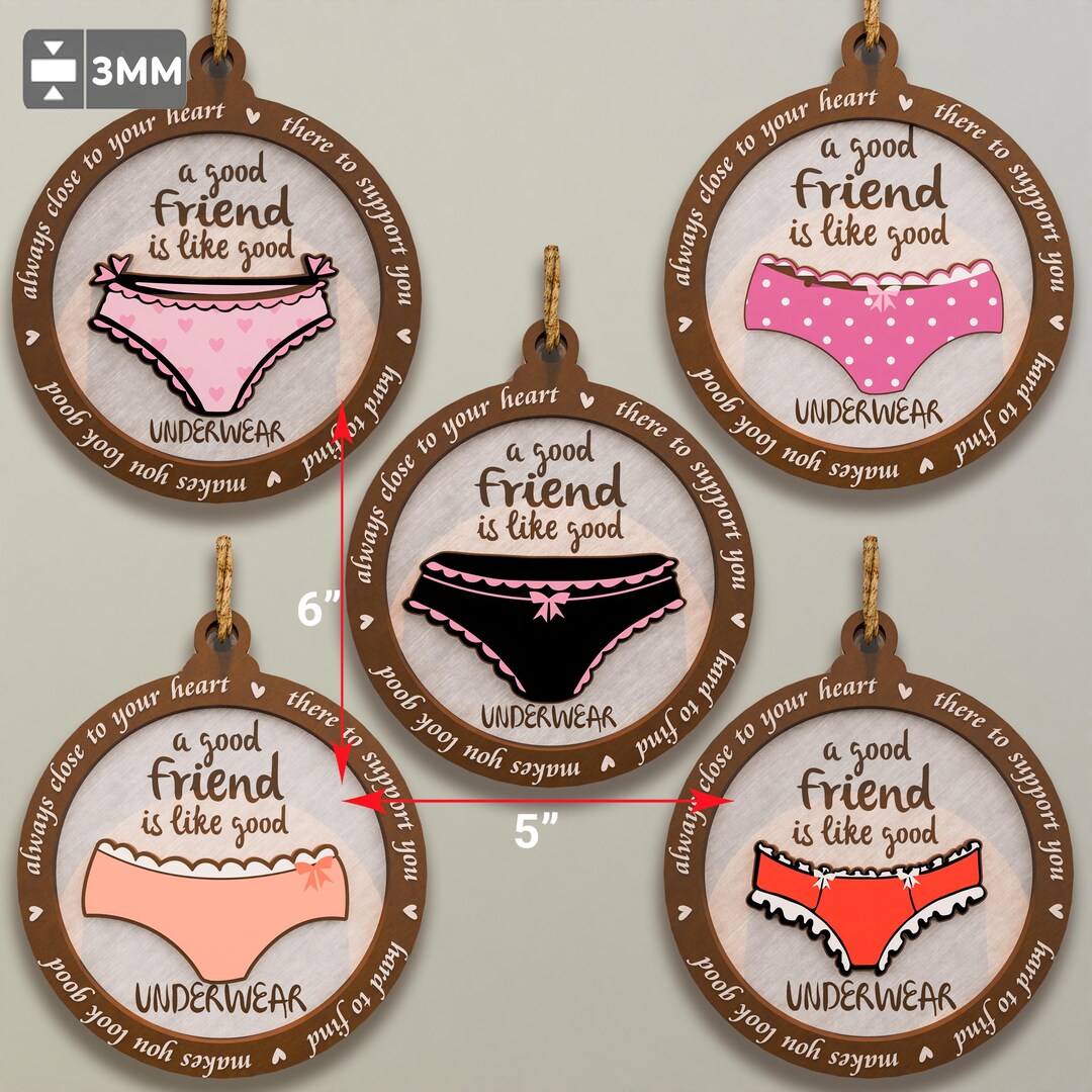 Bundle Friend Like A Bra Ornaments Laser Cut, Friend Underwear Svg ...