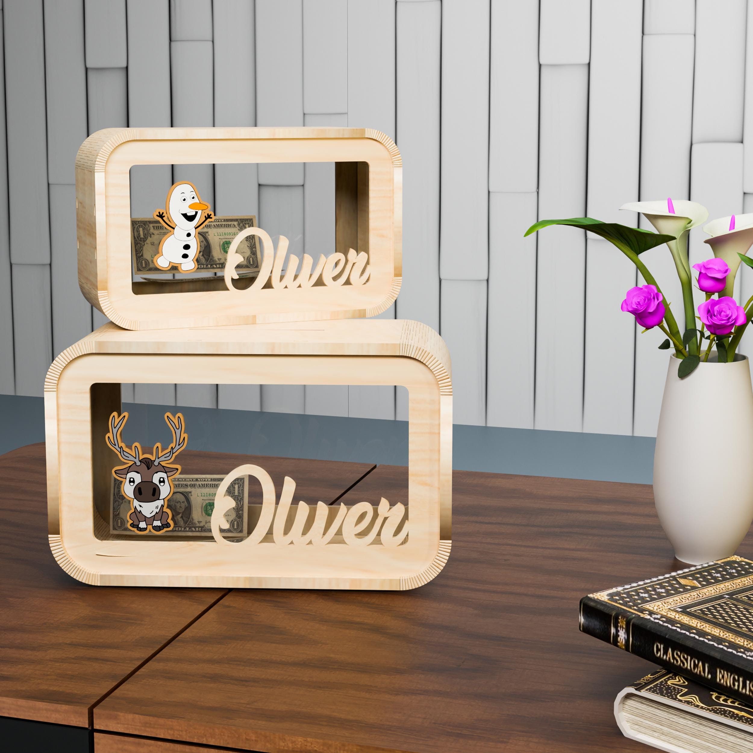 Frozen Money Box Laser Cut Svg, Elsa Money Box Svg, Olaf Money Box Svg ...