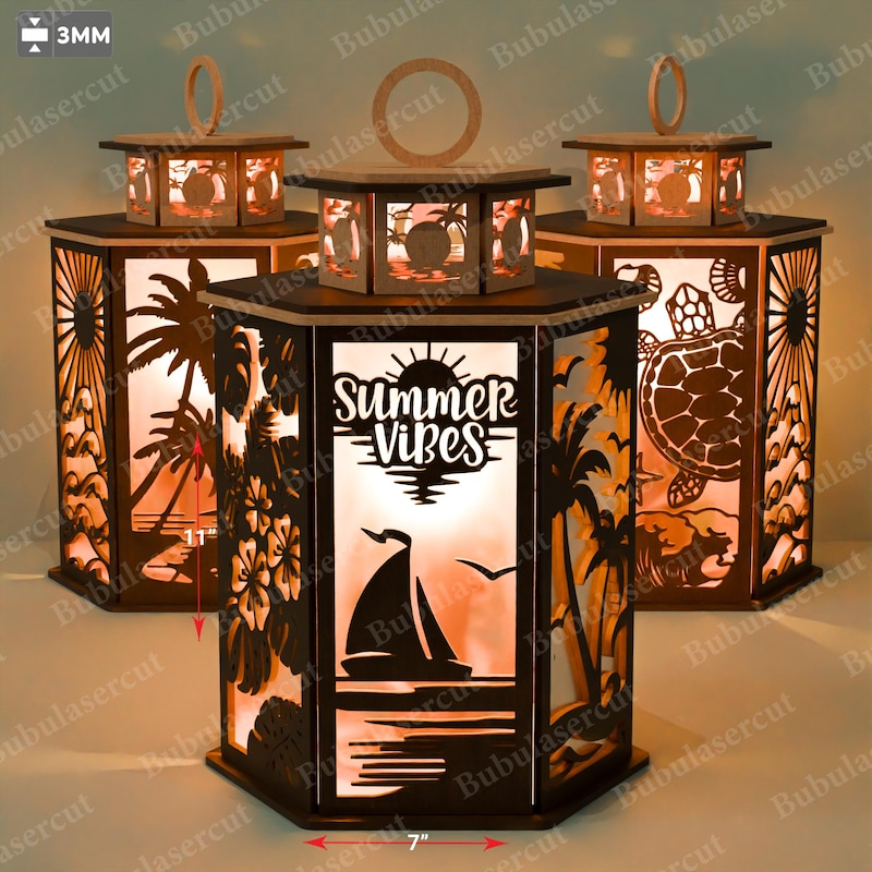 Black Metal Lantern Set - Etsy