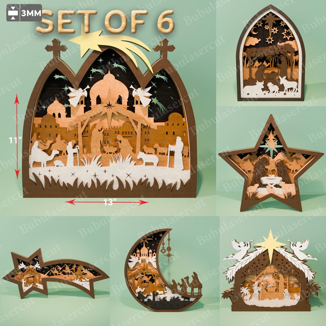 Nativity Multilayer Christmas Scene Set, Religious Christmas Decor ...