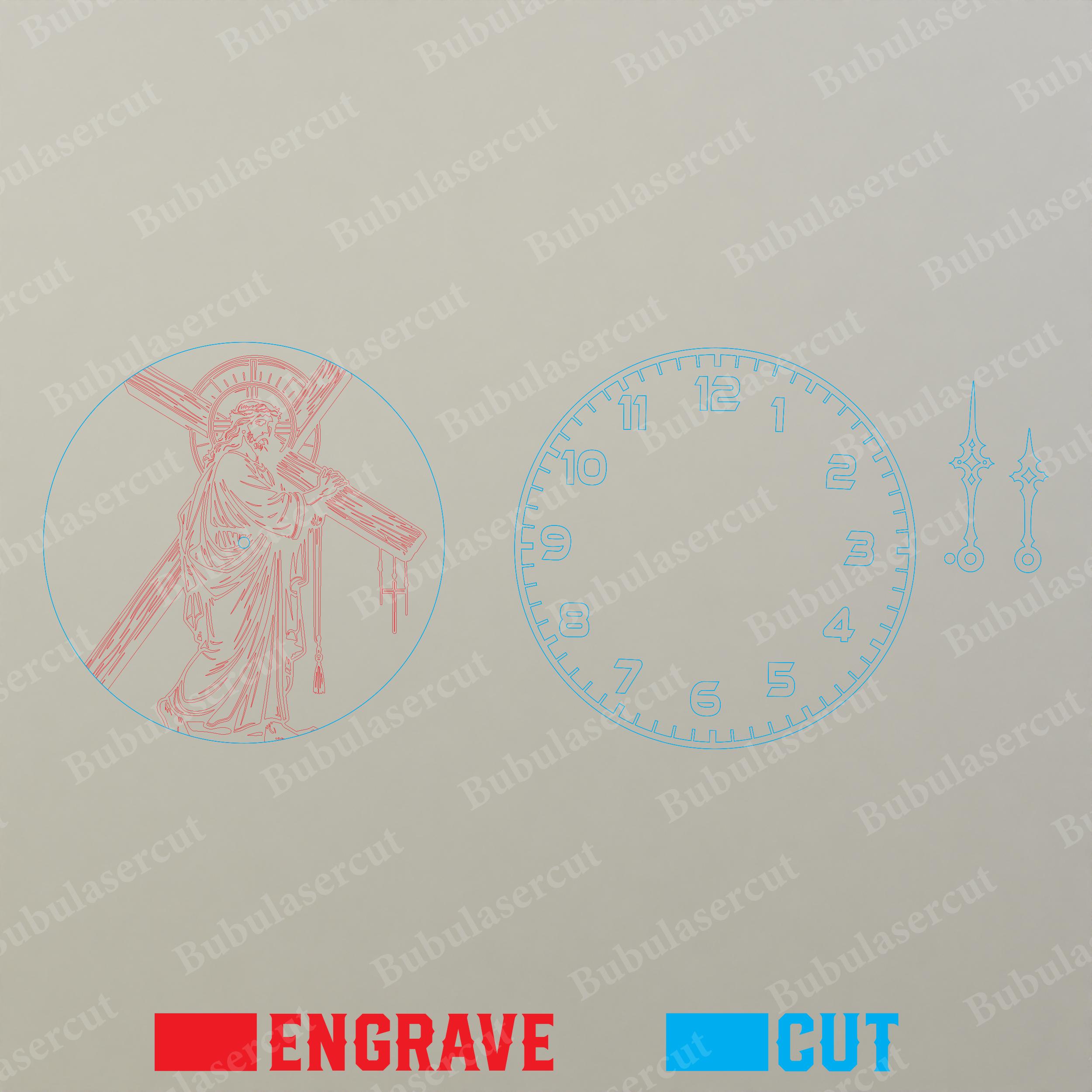 Religious Jesus Clock SVG Set of 16, Christian Wall Clock Designs ...