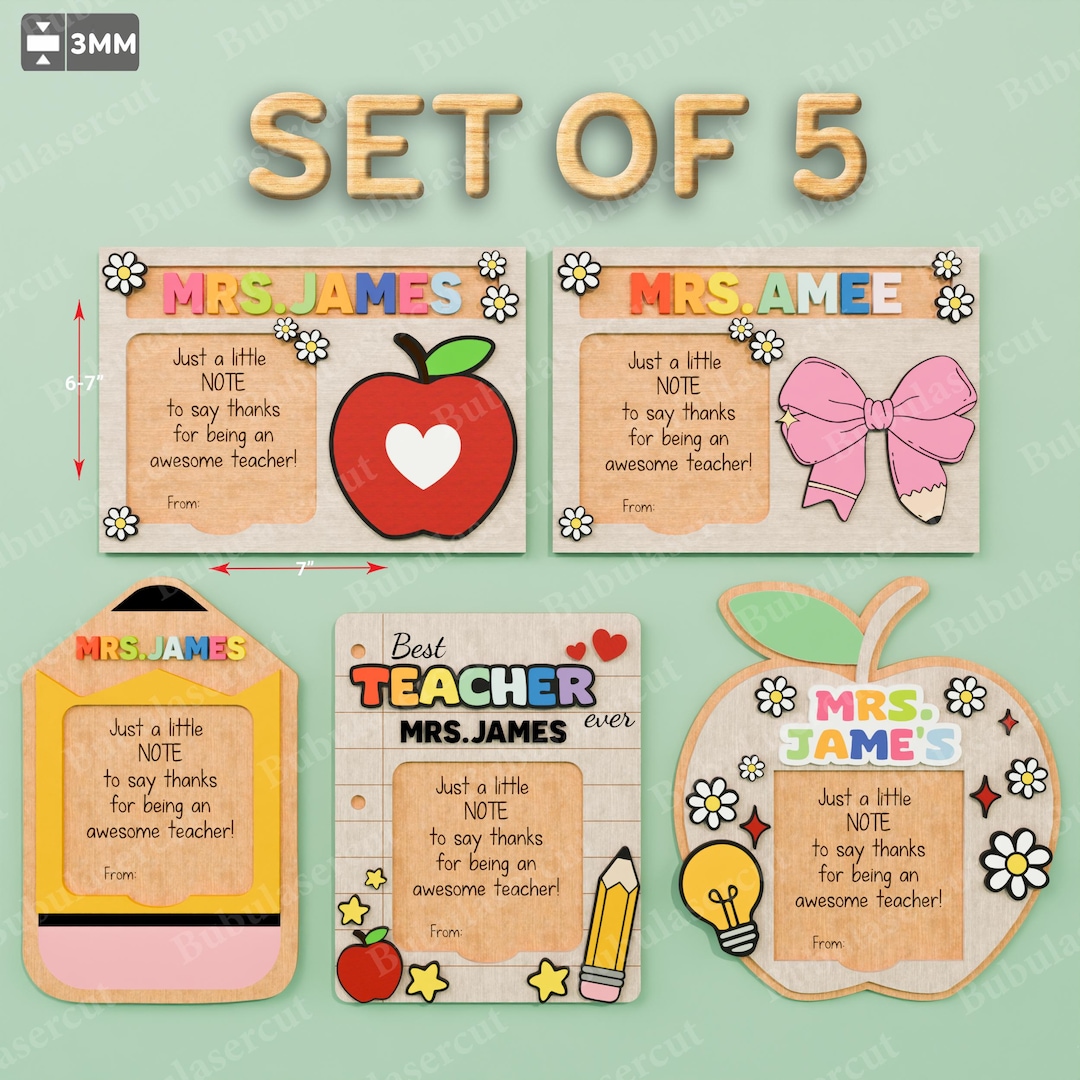 Personalized Teacher Appreciation Gift Laser Cut File | Teacher Gift ...