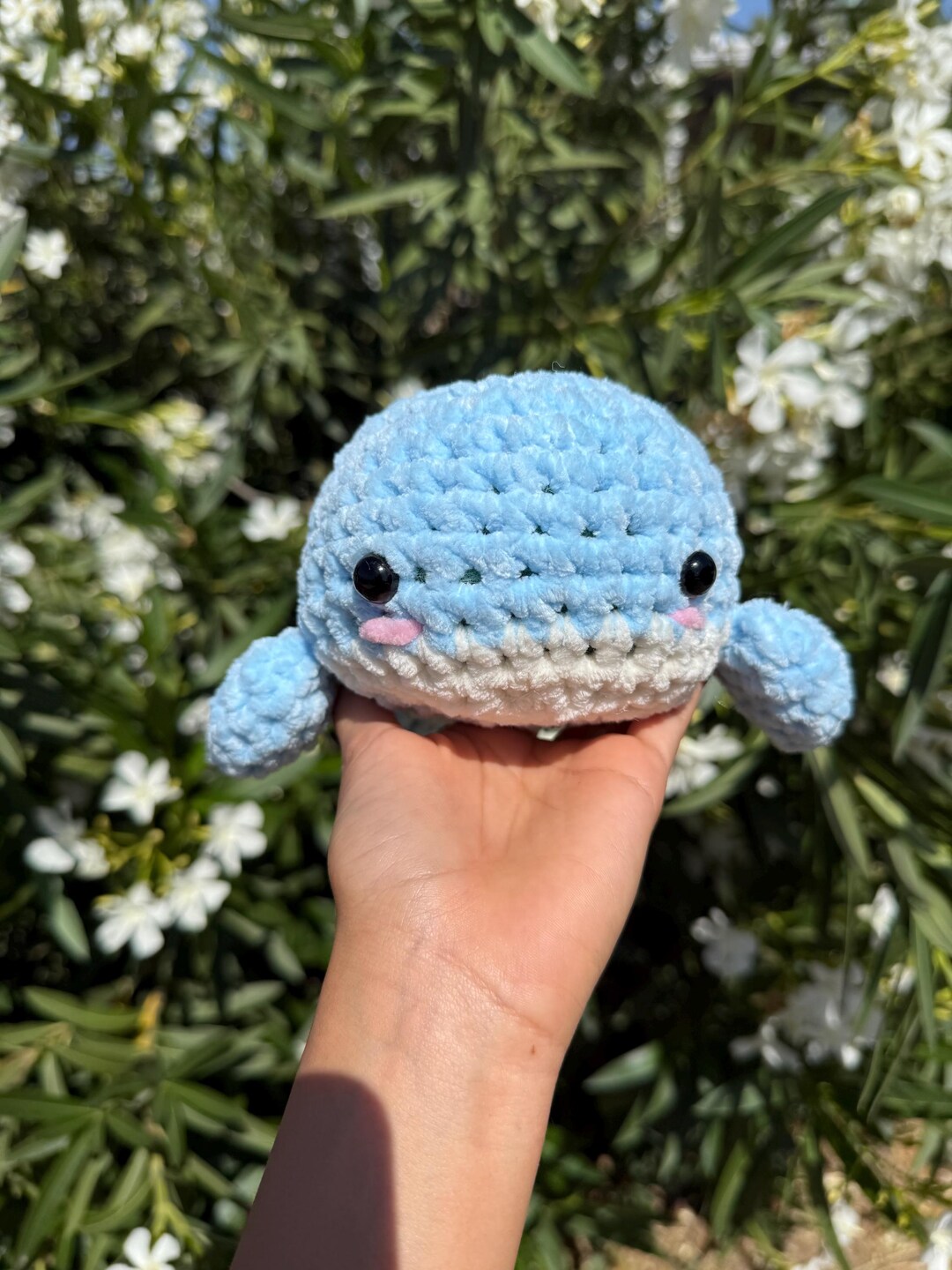 Medium Size Blue Whale Plushie, Stuffed Animal Crochet Plushie - Etsy