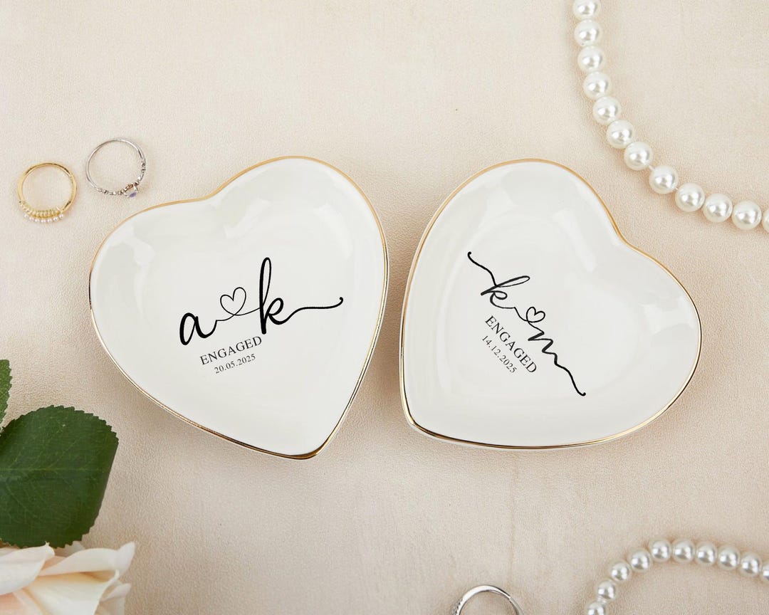 Personalized Engagement Ring Dish Wedding Gift for Bride, Custom ...