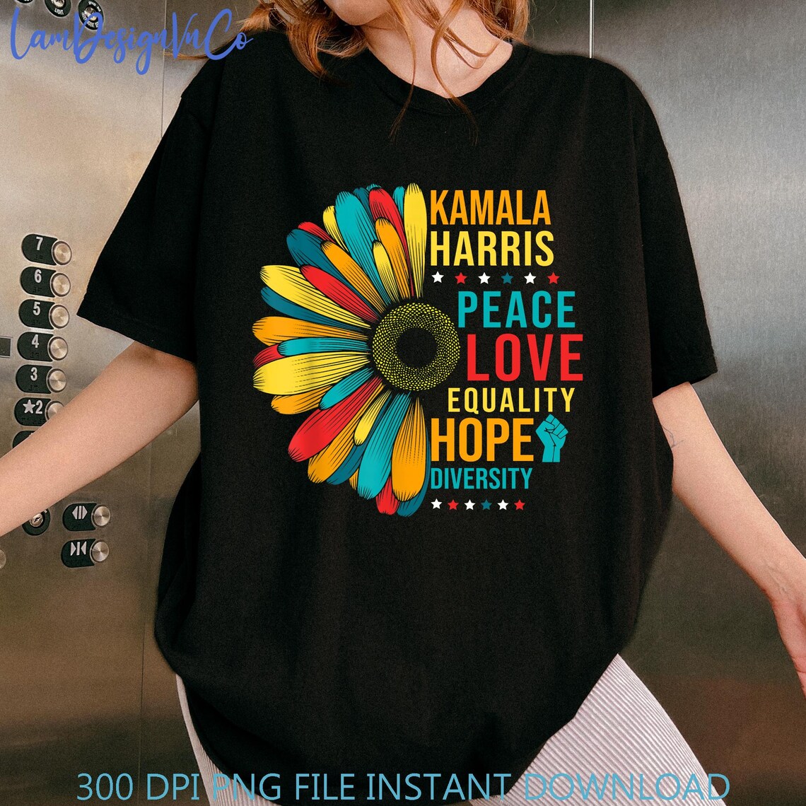 Kamala Harris Peace Love Equality Hope Deversity 2024 PNG, Kamala for ...