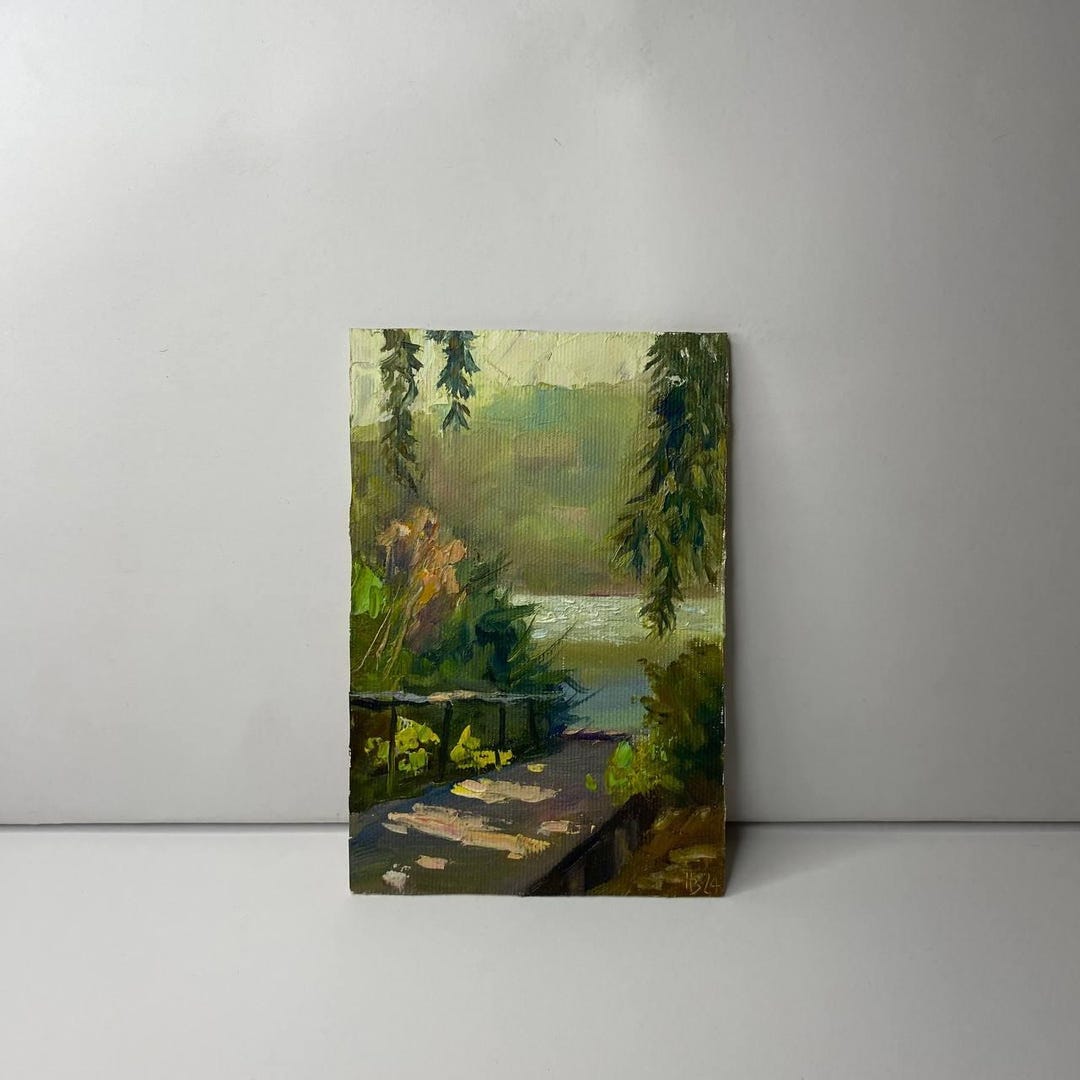 Miniature Landscape Oil Painting on Canvas Board – 4x6 Inch Original ...