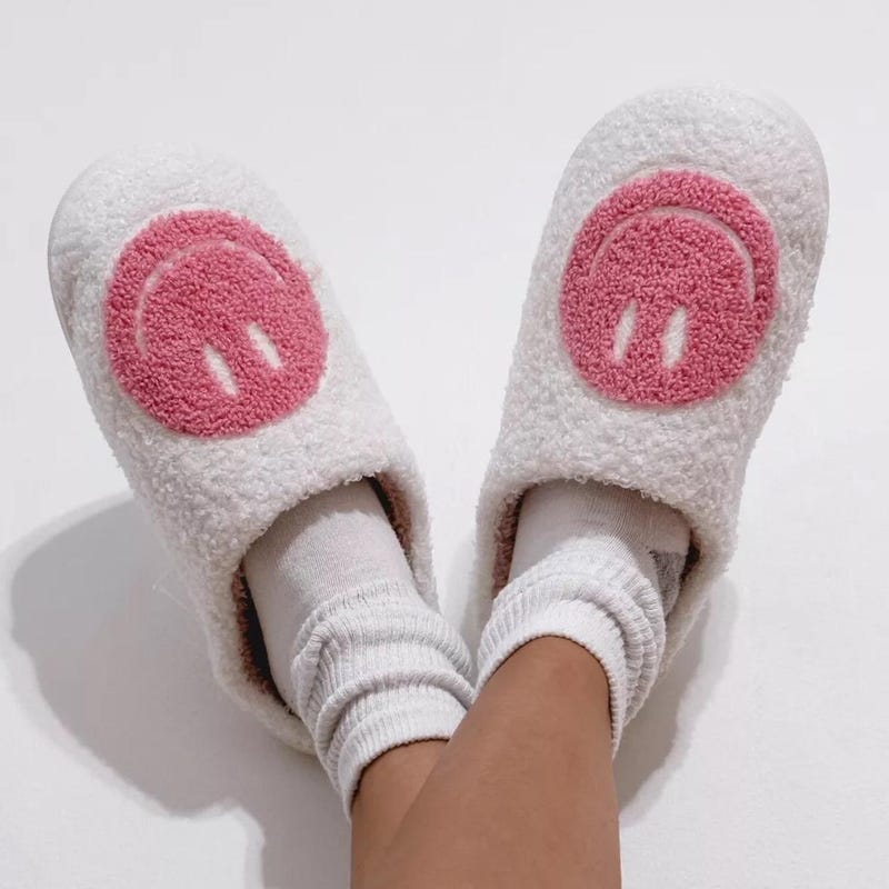 Smiley Face Slippers - Etsy