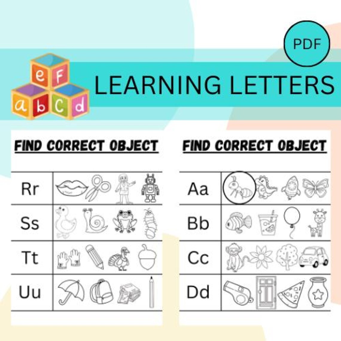 Printable Alphabet Learning Pages for Kids 6-page Educational Activity ...