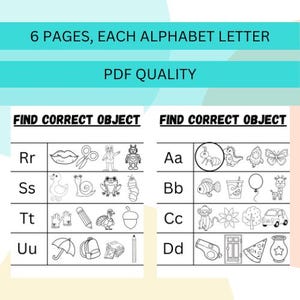 Printable Alphabet Learning Pages for Kids 6-page Educational Activity ...