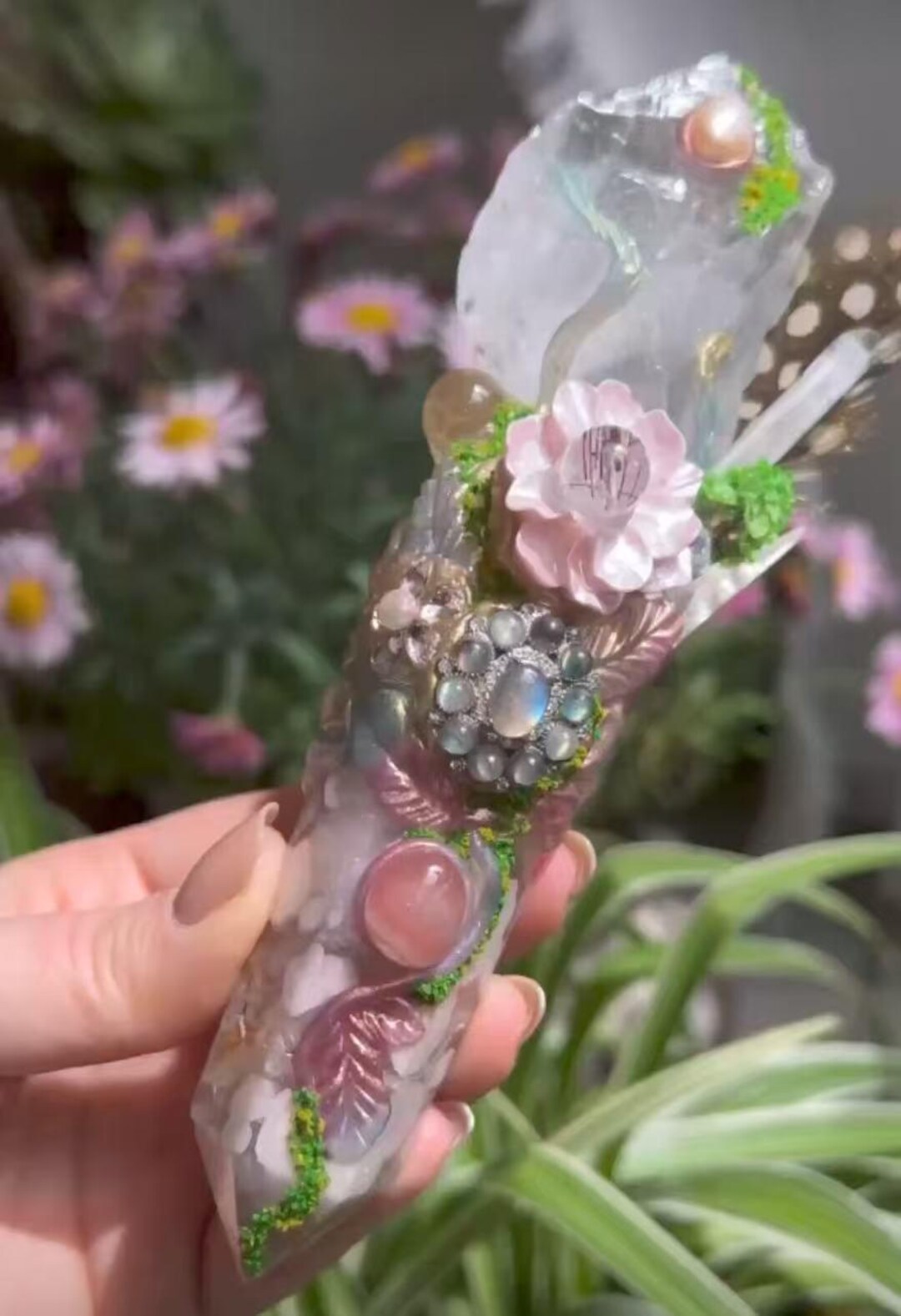 Sakura Agate Crystal Magic Wand: Healing Scepter, Cosplay Prop - Etsy